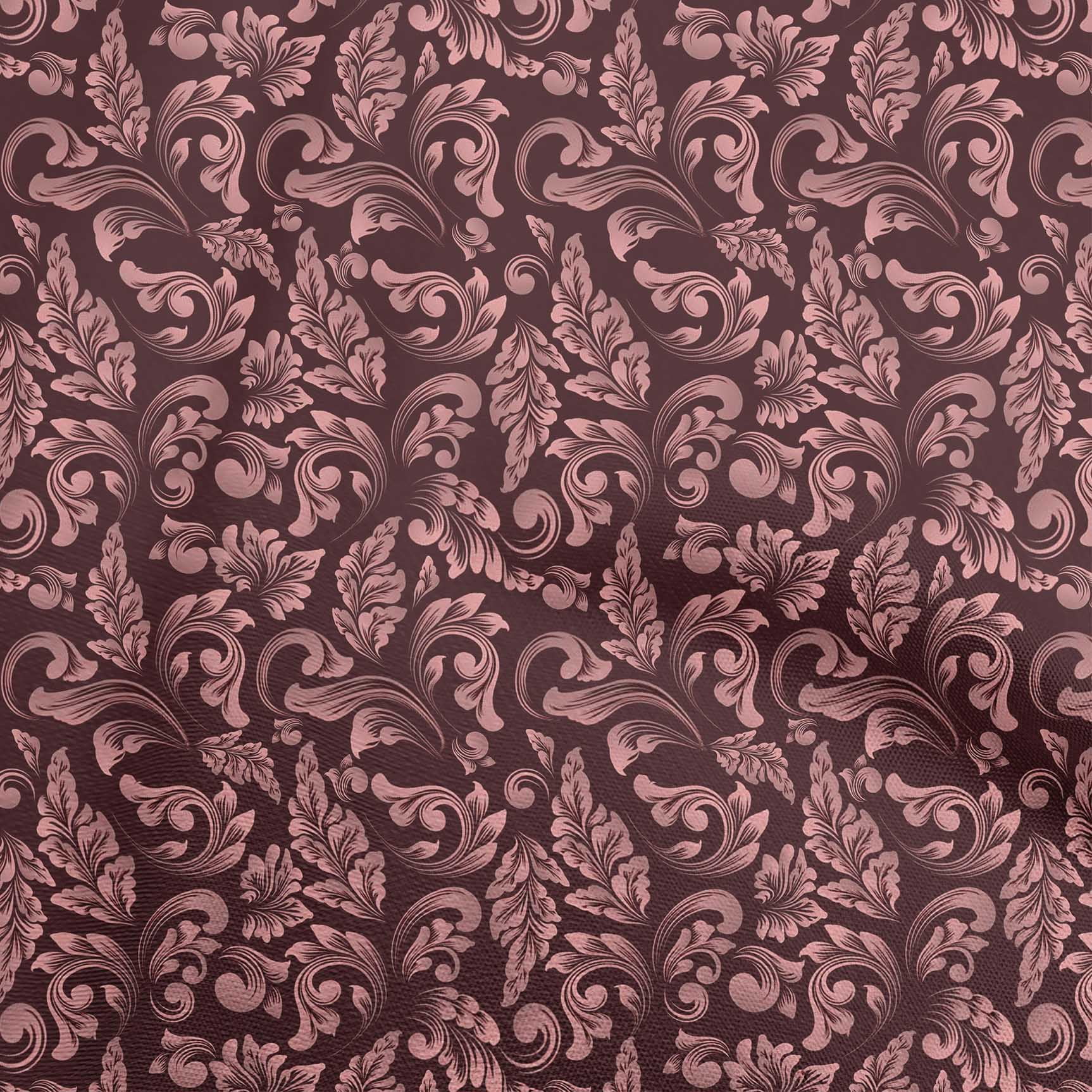 oneOone Cotton Poplin Maroon Fabric Asian Baroque Fabric For Sewing ...