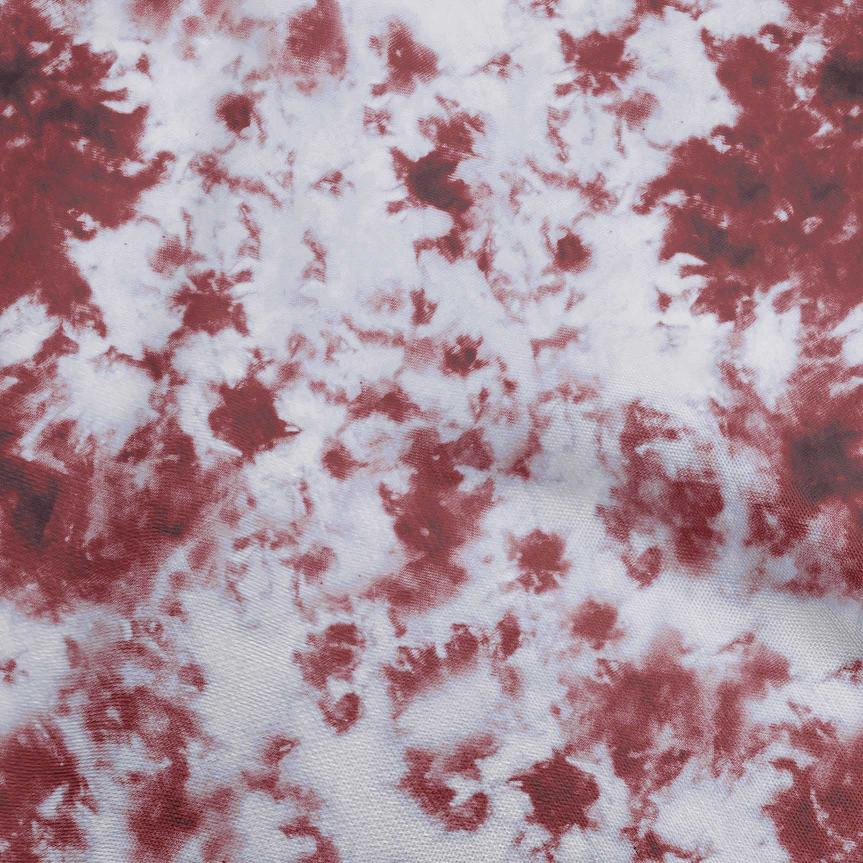 oneOone Cotton Poplin Maroon Fabric Tie Dye Dress Material Fabric Print ...