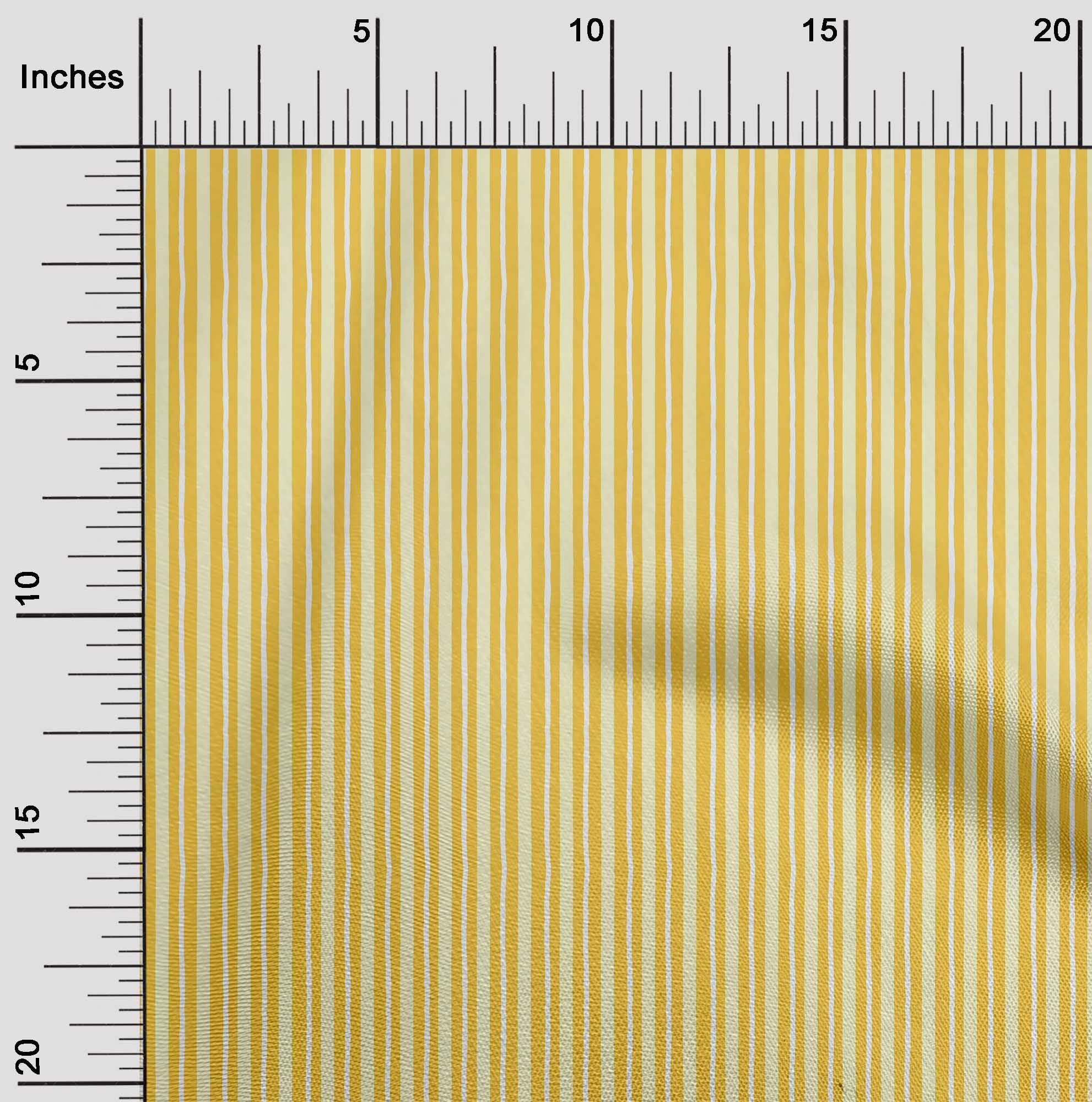 oneOone Cotton Poplin Medium Yellow Fabric Stripe Block Sewing Material ...