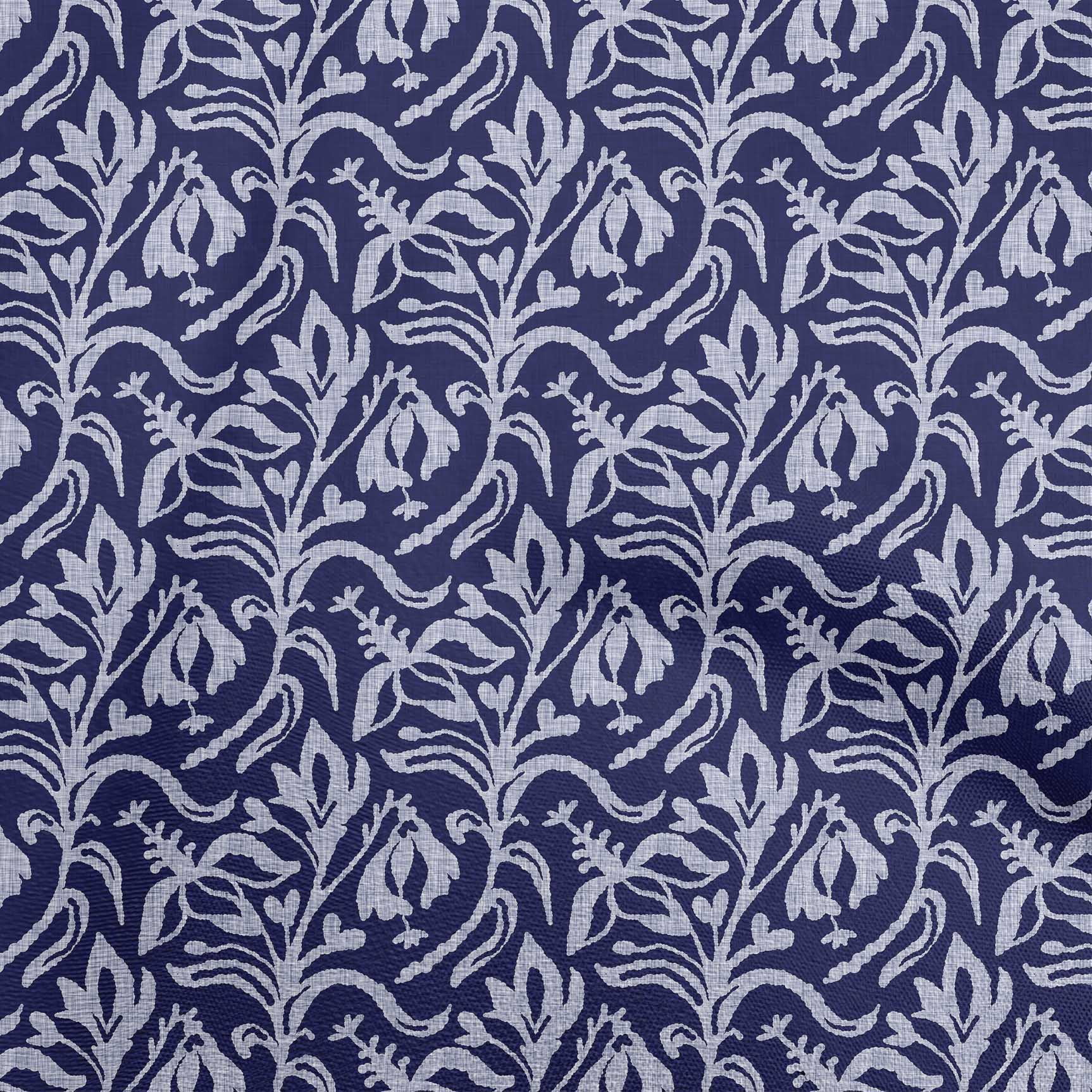 oneOone Cotton Poplin Navy Blue Fabric Block Fabric For Sewing Printed ...