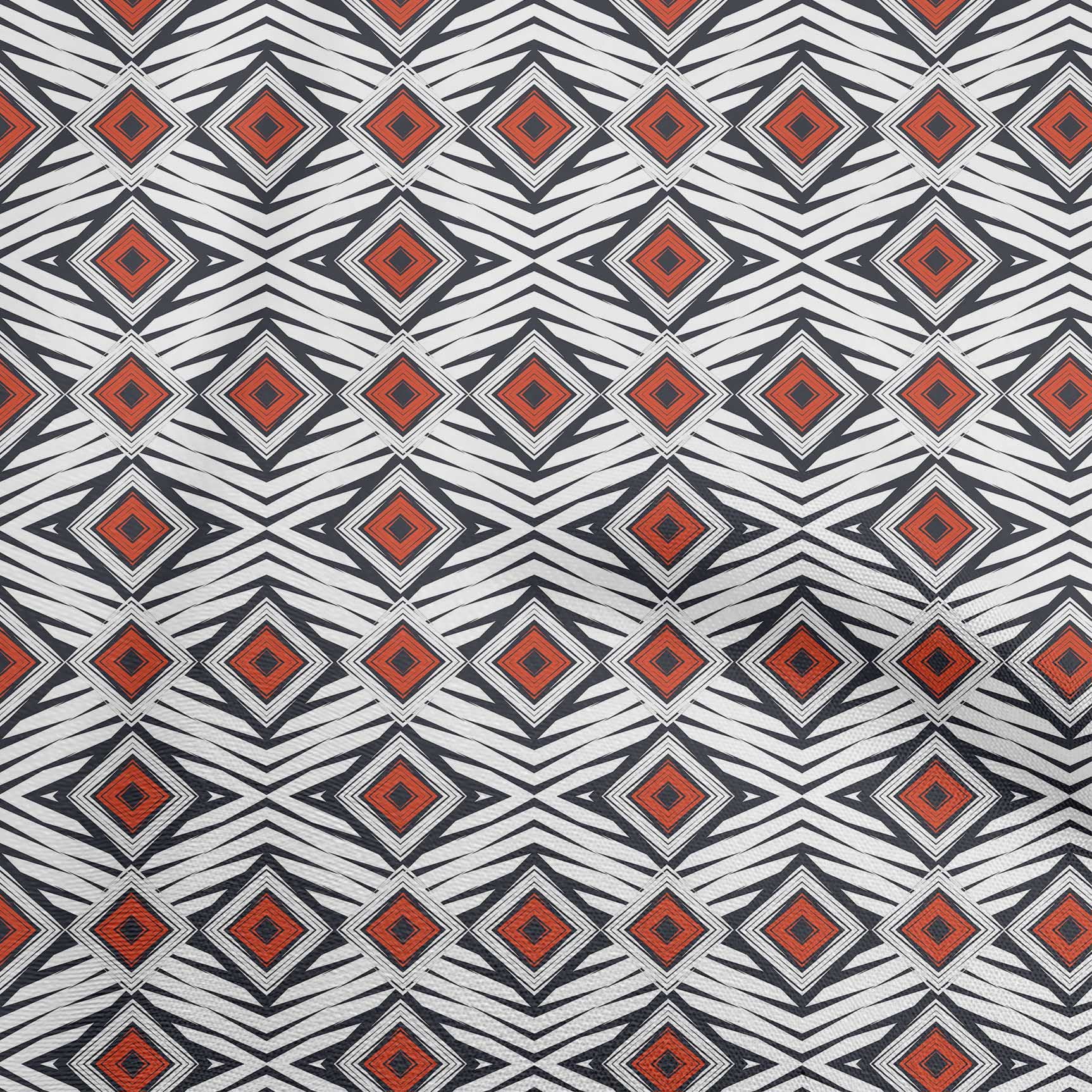 oneOone Cotton Poplin Orange Fabric Abstract Geometric Sewing Material ...