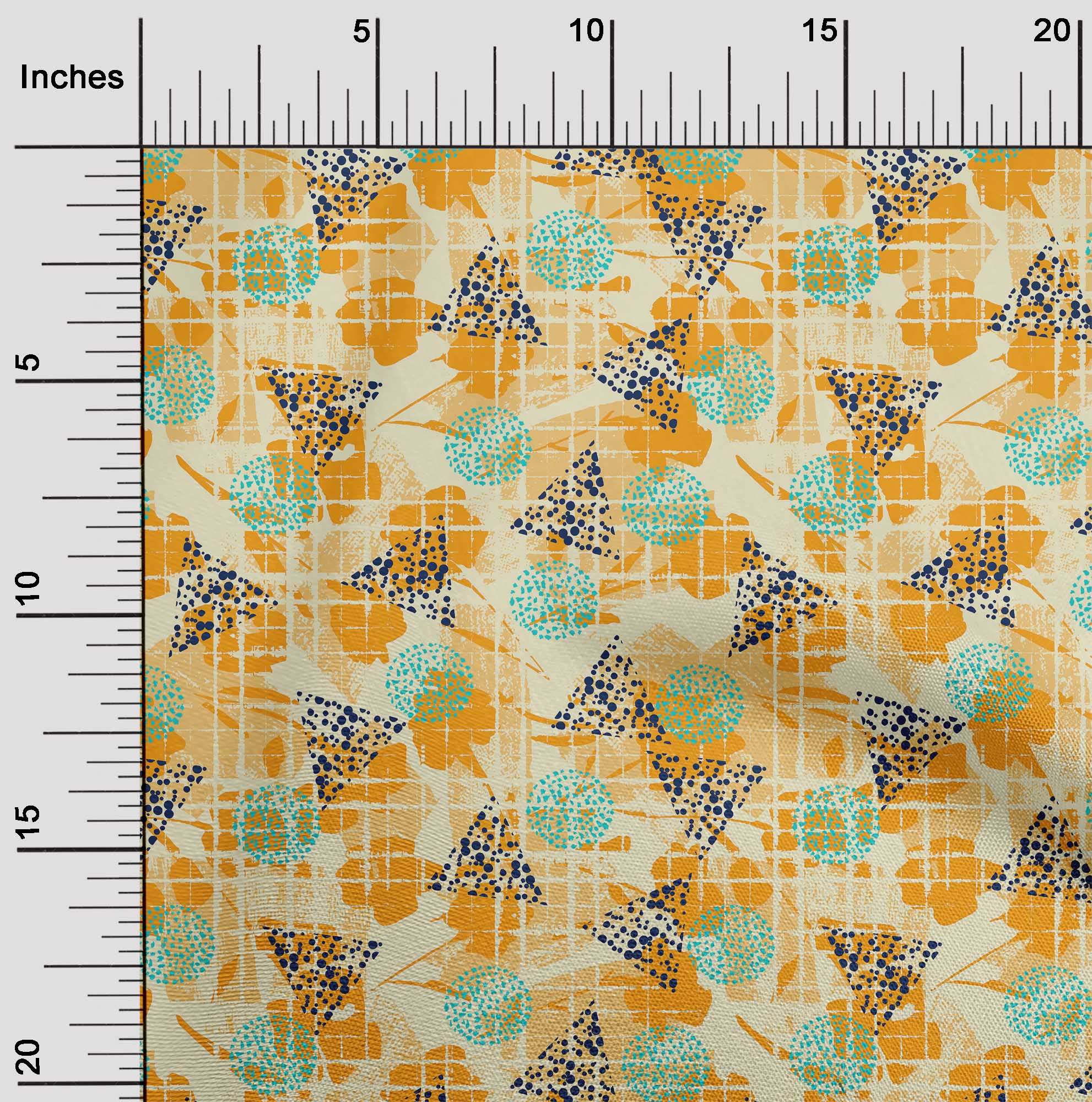 oneOone Cotton Poplin Pale Yellow Fabric Geometric Dress Material ...