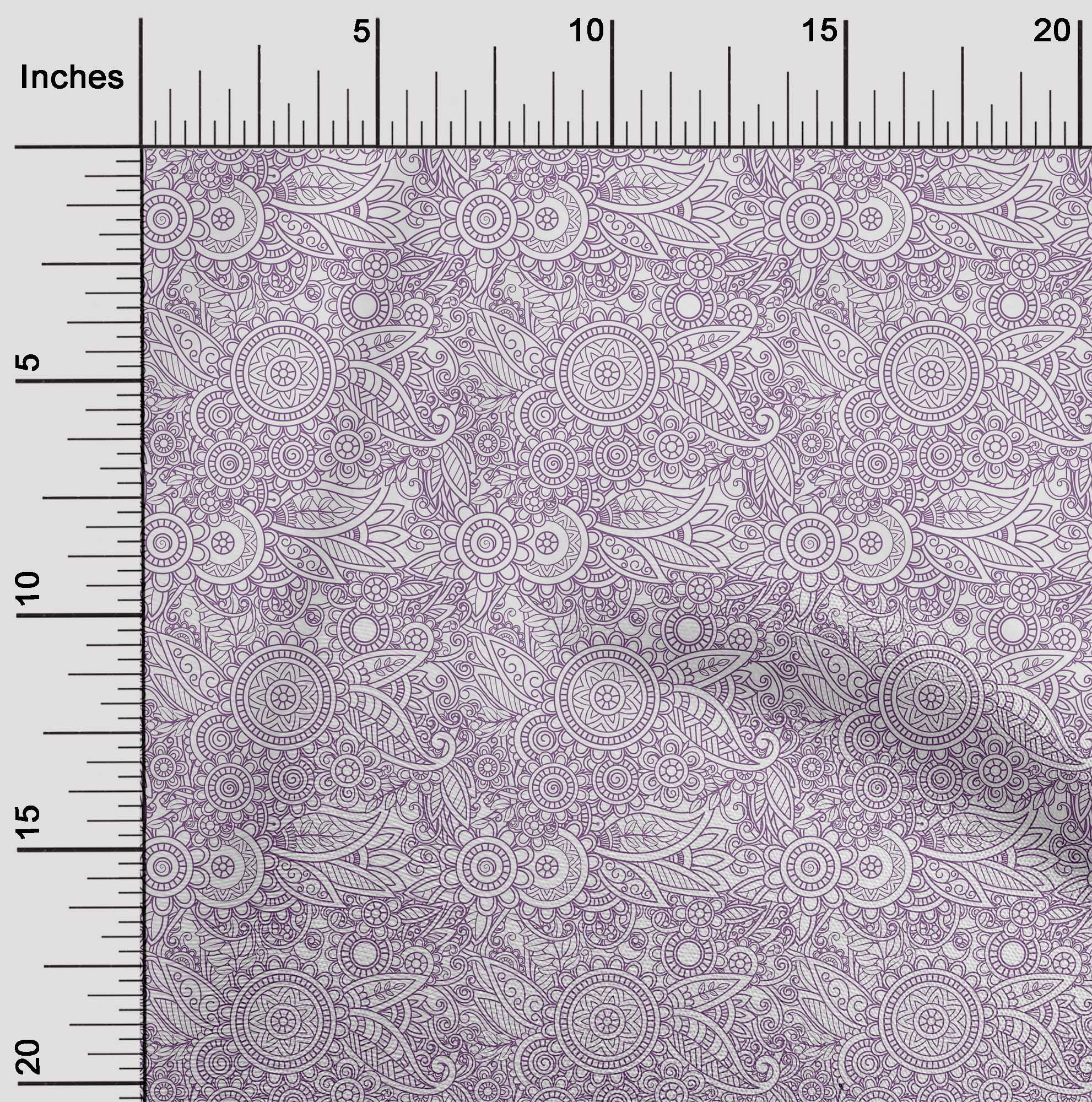oneOone Cotton Poplin Plum Fabric Paisley & Floral Mandala Dress ...
