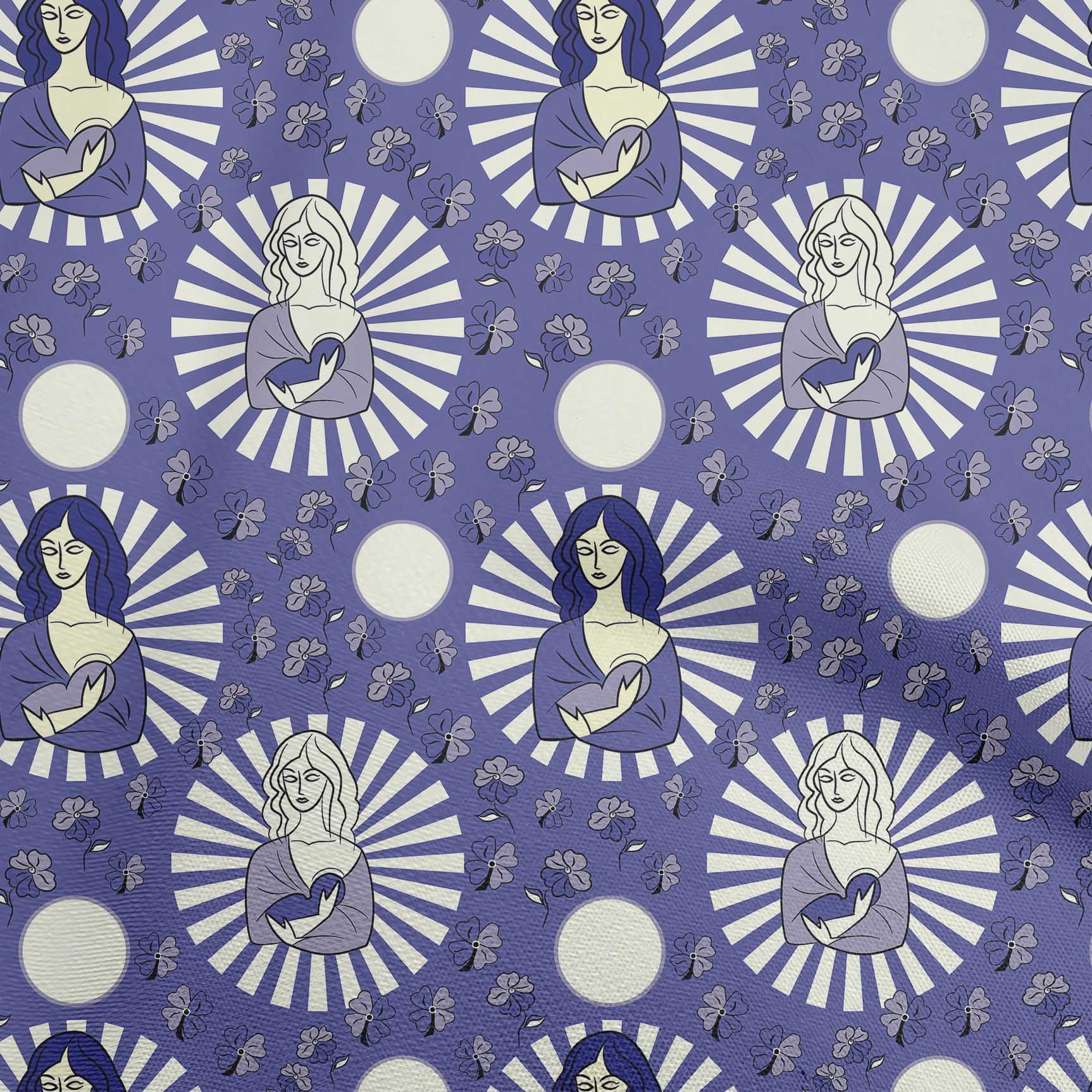 oneOone Cotton Poplin Purple Fabric Christmas Jesus Birth Sewing ...