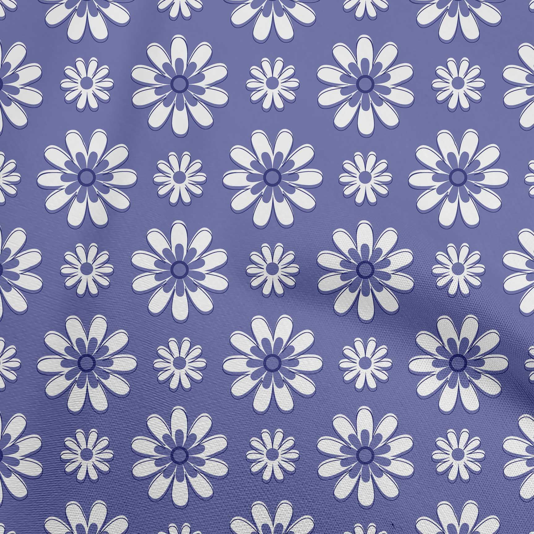 oneOone Cotton Poplin Purple Fabric Floral Retro Dress Material Fabric ...