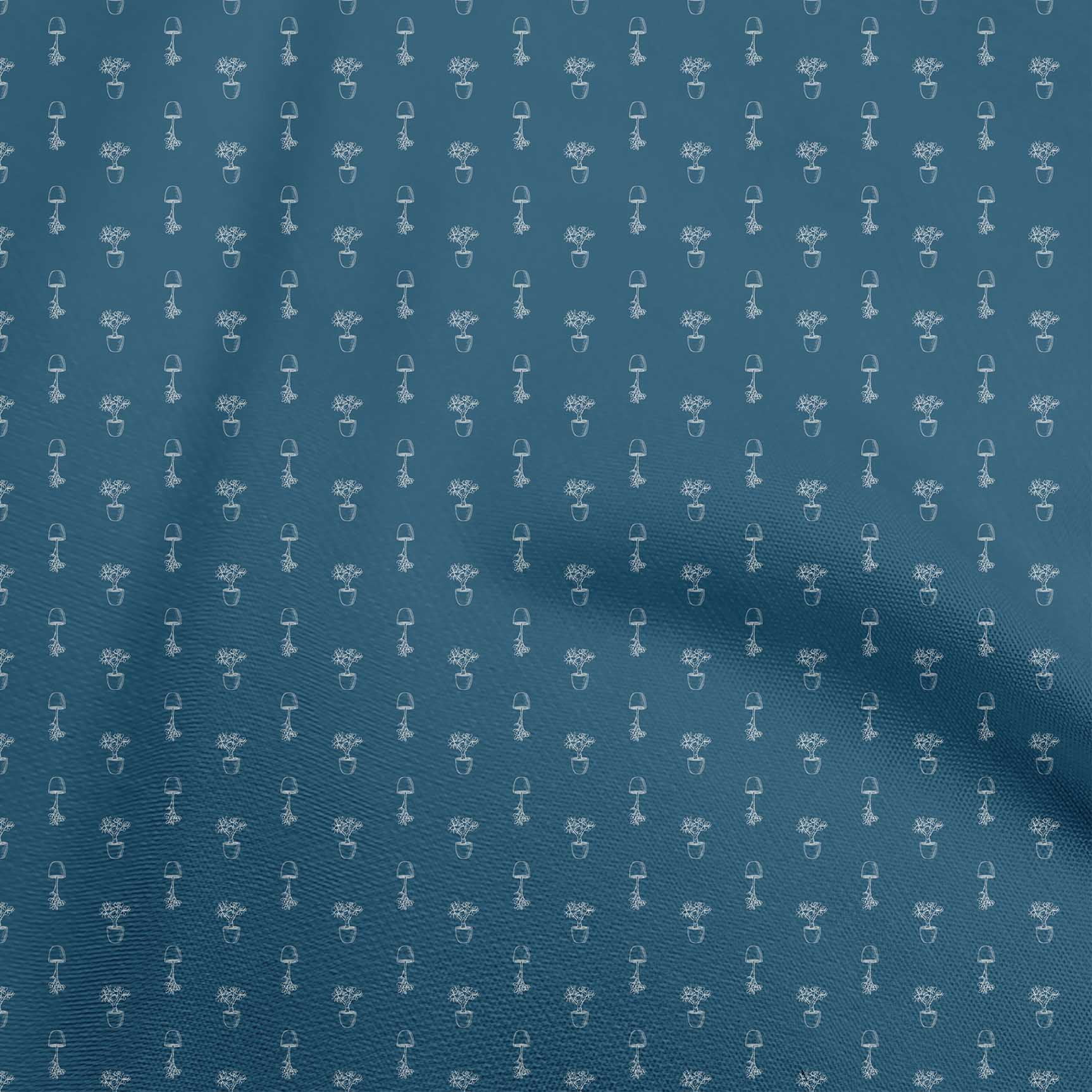 oneOone Cotton Poplin Teal Blue Fabric House Plants Diy Clothing ...