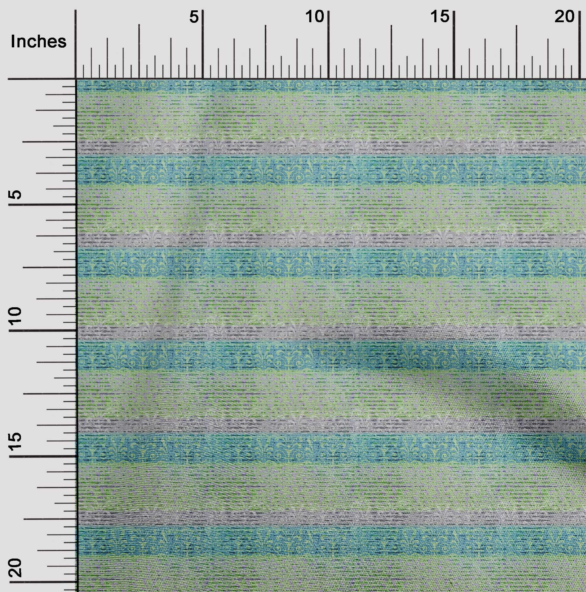 oneOone Cotton Poplin Teal Green Fabric Floral & Texture Sewing Fabric ...