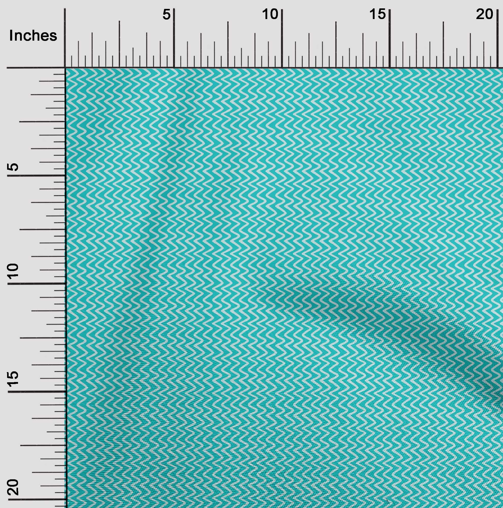 oneOone Cotton Poplin Turquoise Blue Fabric Ethnic Block Sewing ...
