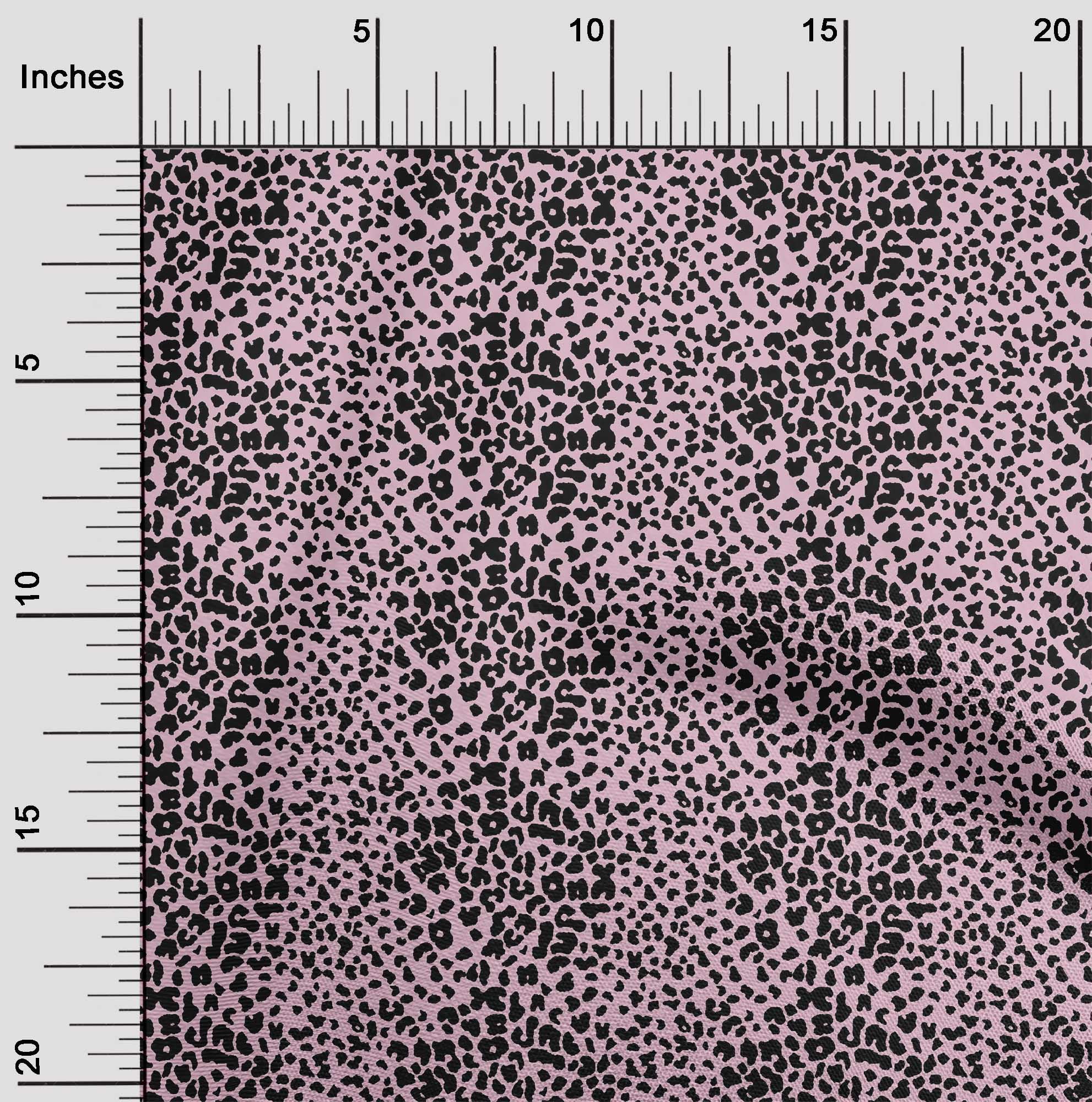 oneOone Cotton Poplin Twill Blush Pink Fabric Leopard Animal Skin ...