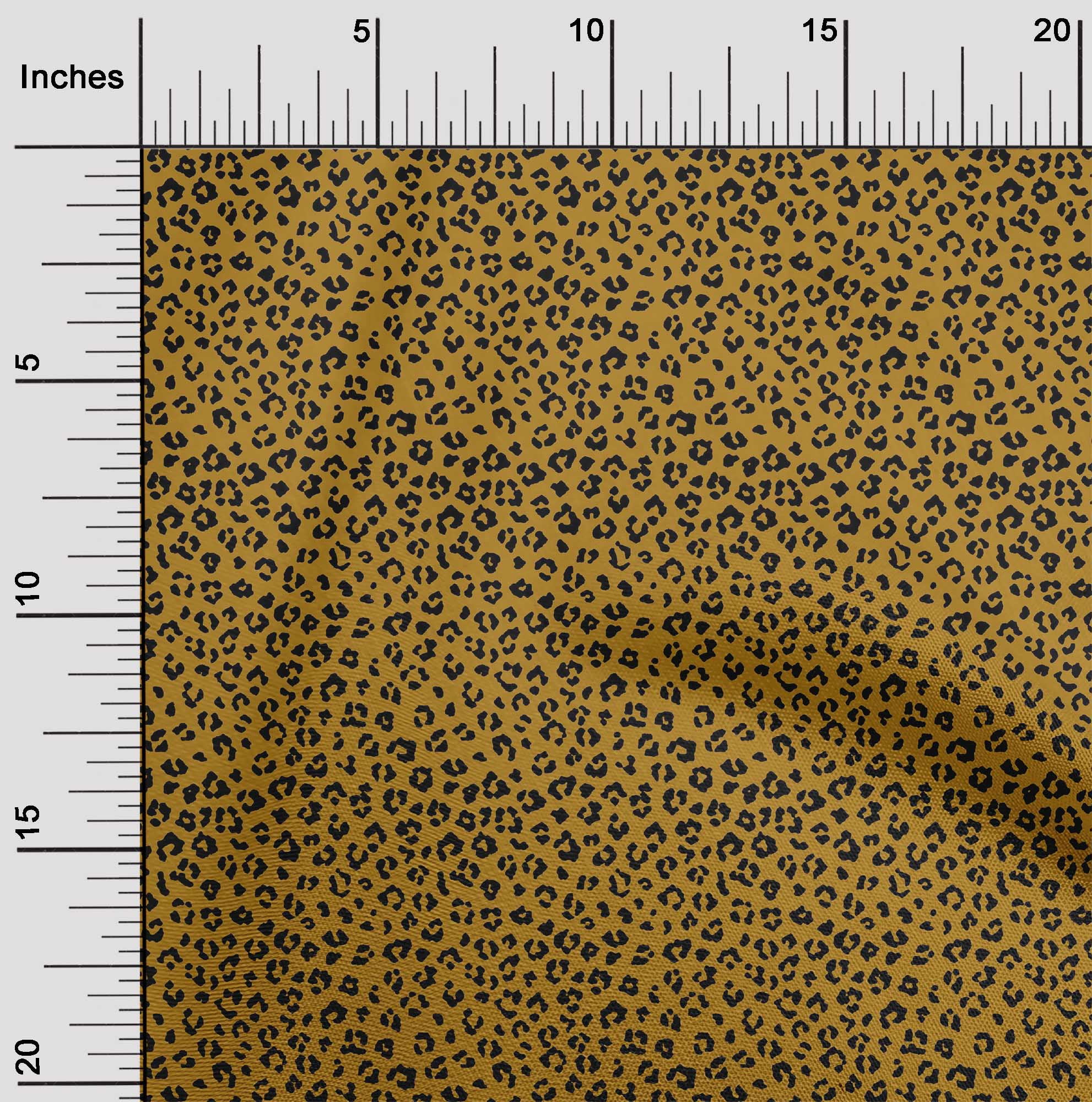 oneOone Cotton Poplin Twill Dark Mustard Fabric Leopard Animal Skin ...