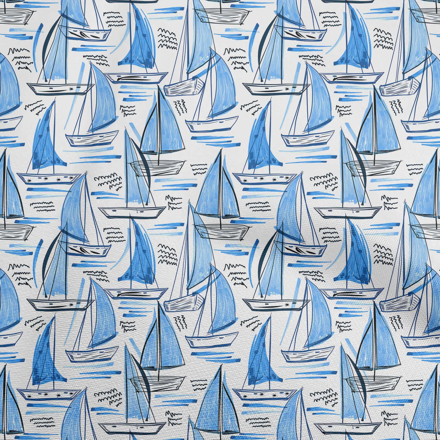 oneOone Cotton Poplin Twill Medium Blue Fabric Beach Boat Diy Clothing ...