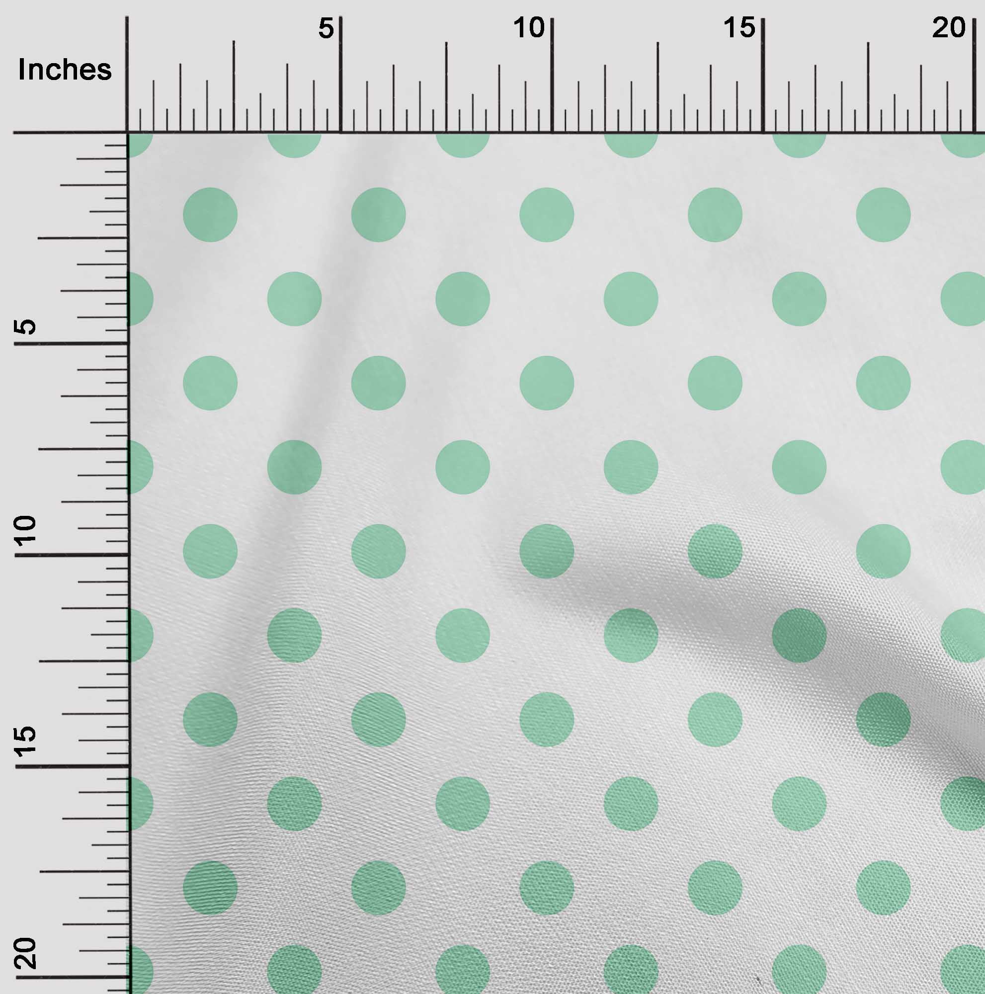 oneOone Cotton Poplin Twill Mint Green Fabric Polka Dots Dots Dress ...