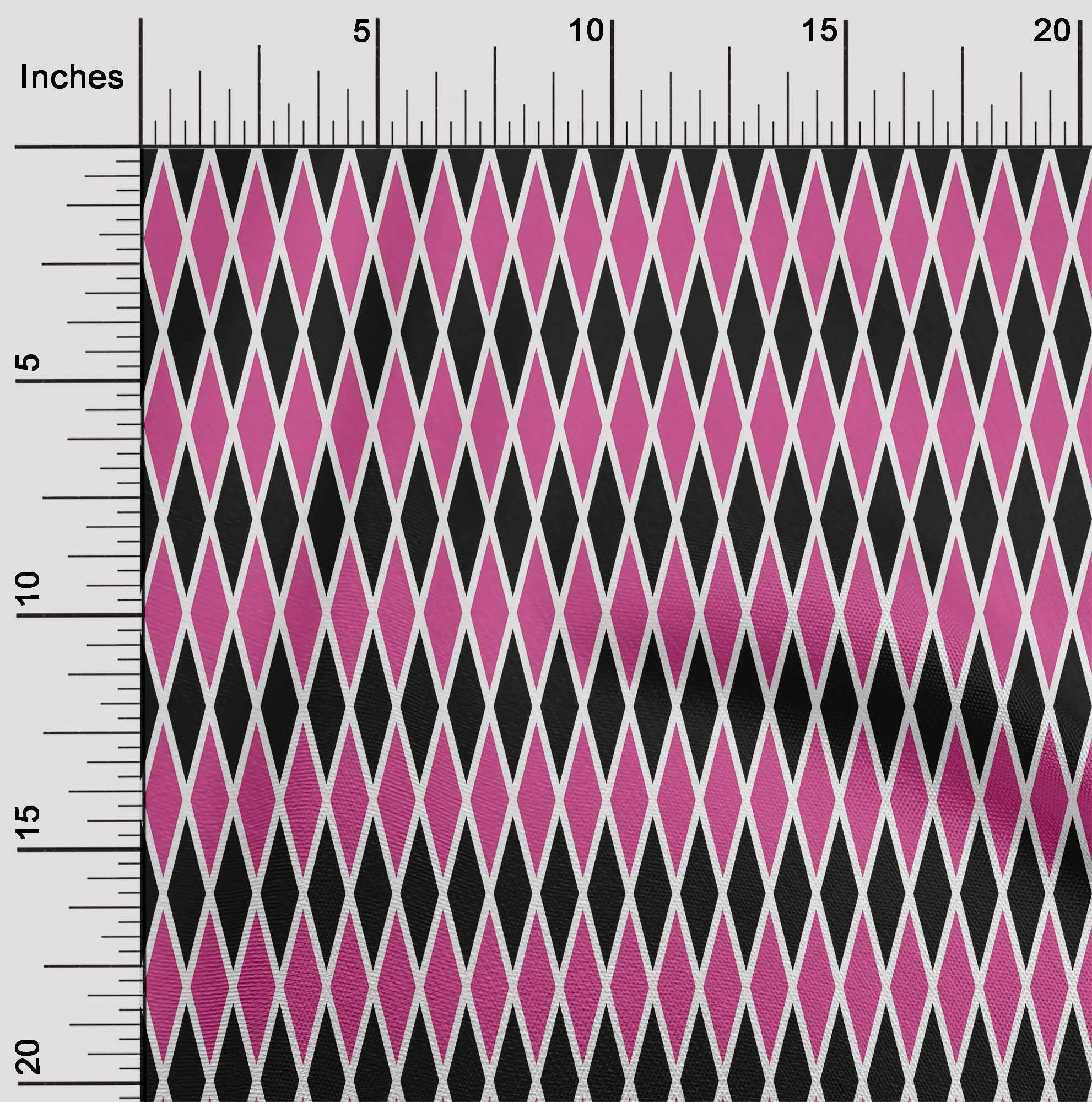 oneOone Cotton Poplin Twill Pink Fabric Argyle Check Sewing Material ...