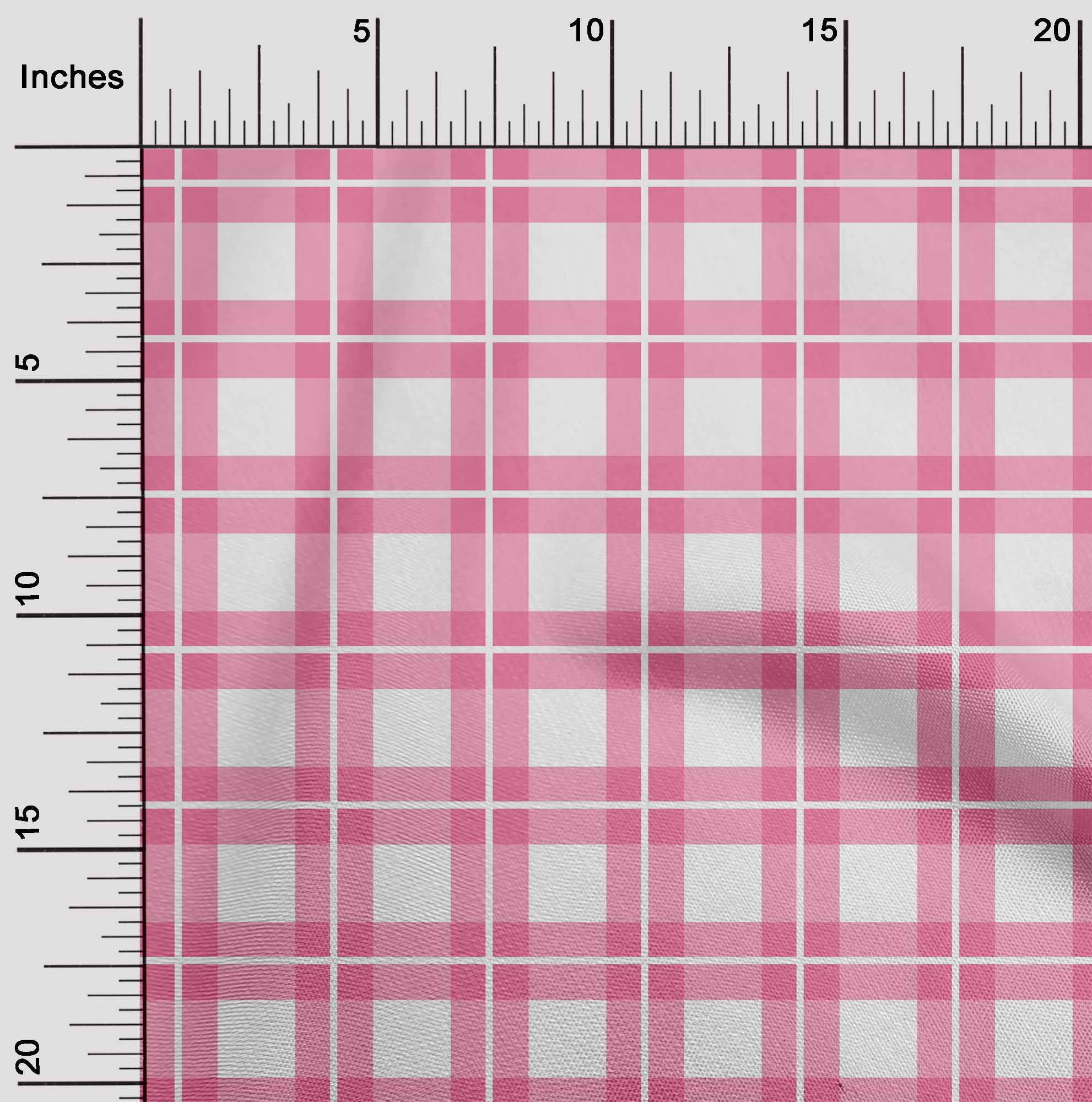 oneOone Cotton Poplin Twill Pink Fabric Gingham Check Fabric For Sewing ...
