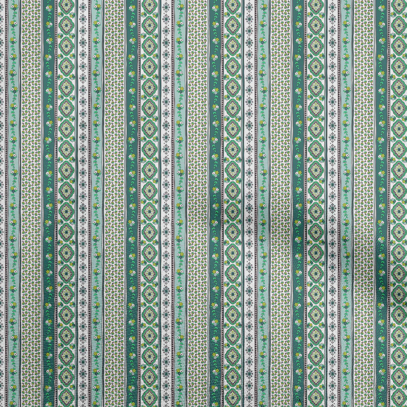 oneOone Cotton Poplin Twill Teal Green Fabric Words Of Wisdom For The ...