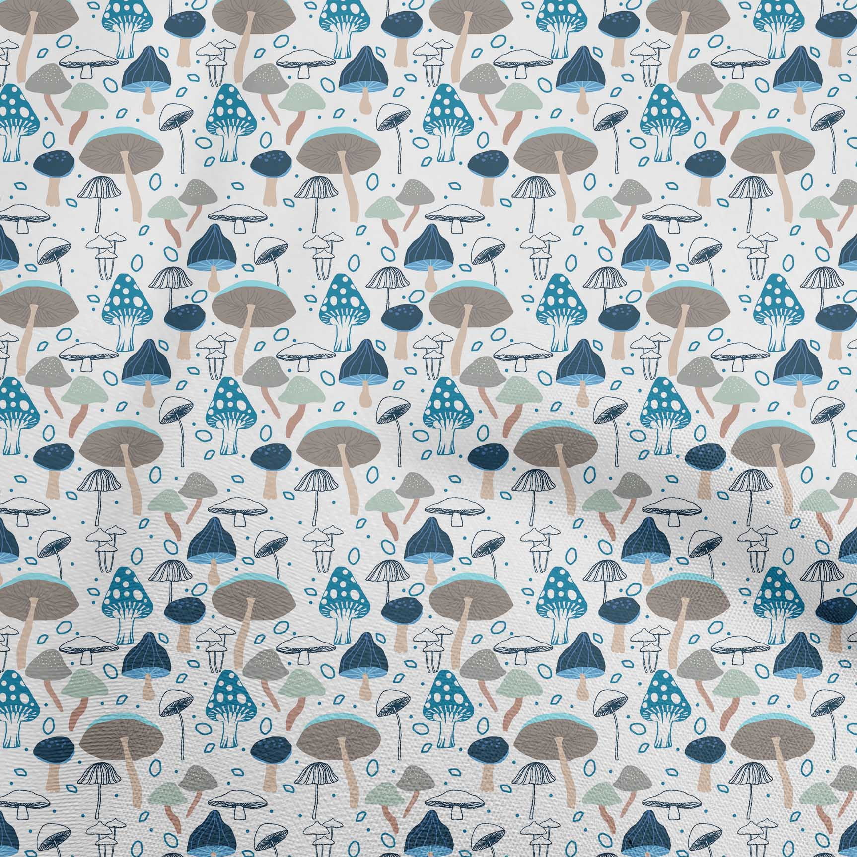 oneOone Cotton Poplin White Fabric Mushroom Diy Clothing Quilting ...