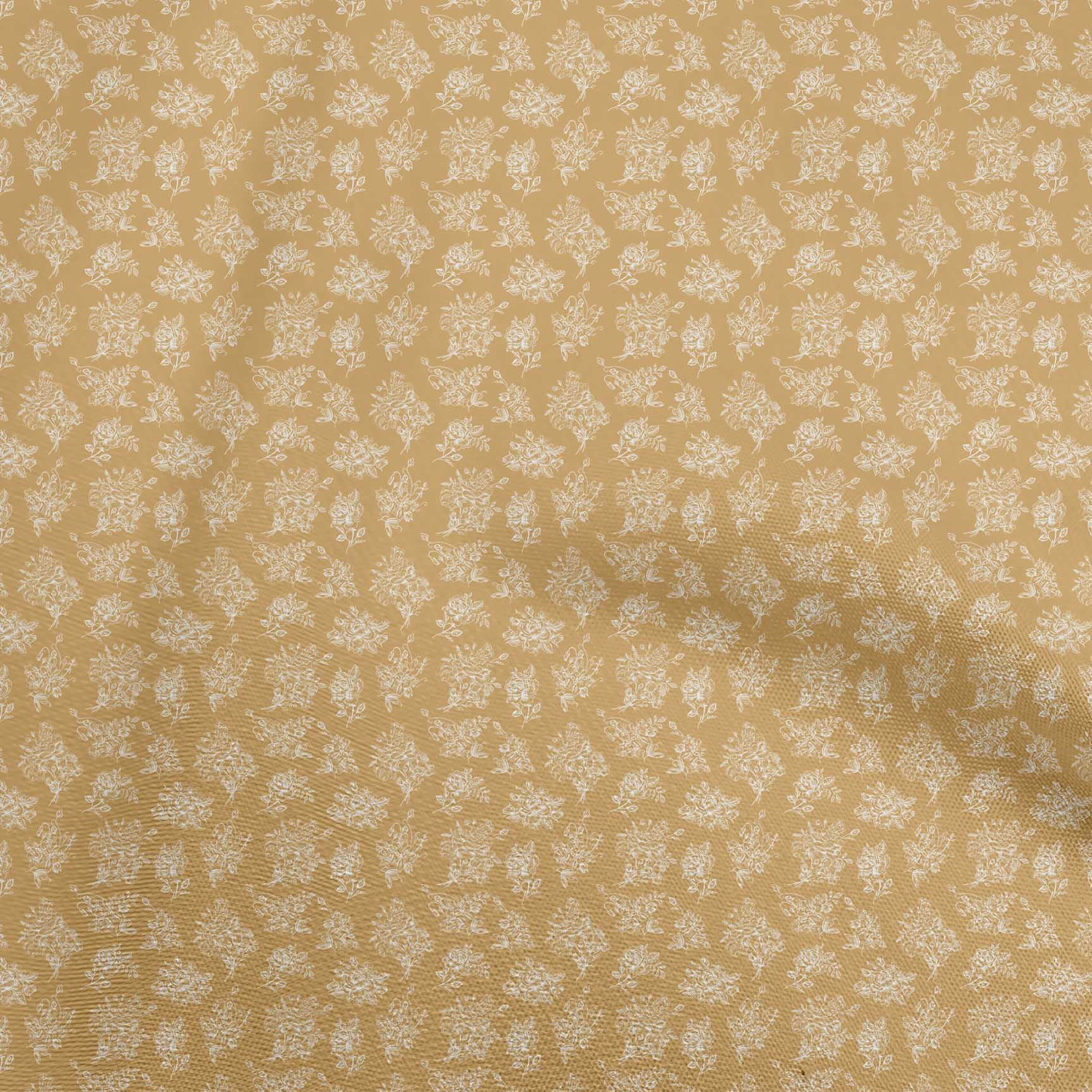 oneOone Cotton Poplin Yellow Fabric Toile Sewing Craft Projects Fabric ...