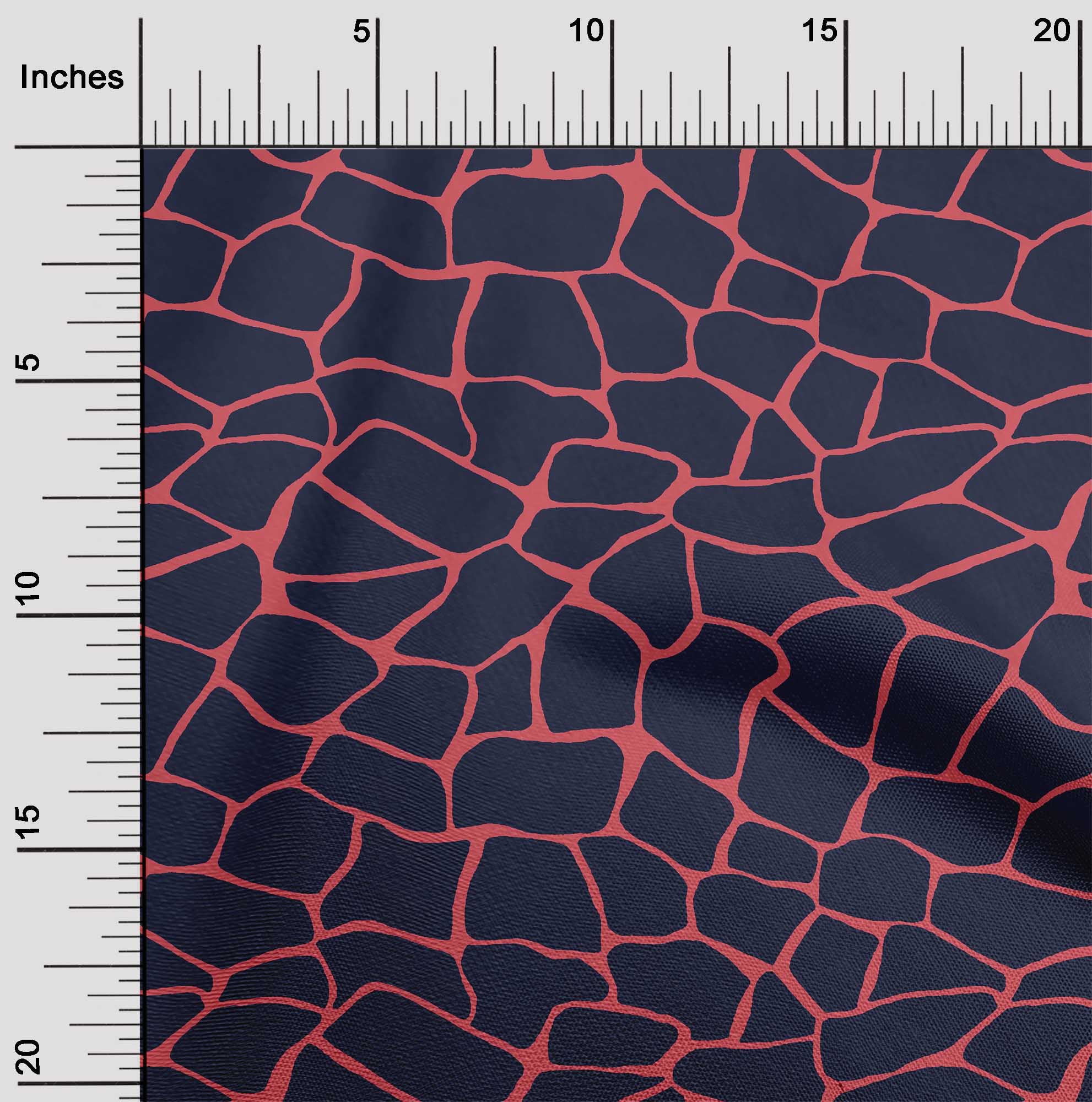 oneOone Cotton Silk Dark Navy Blue Fabric Giraffe Animal Skin Sewing ...