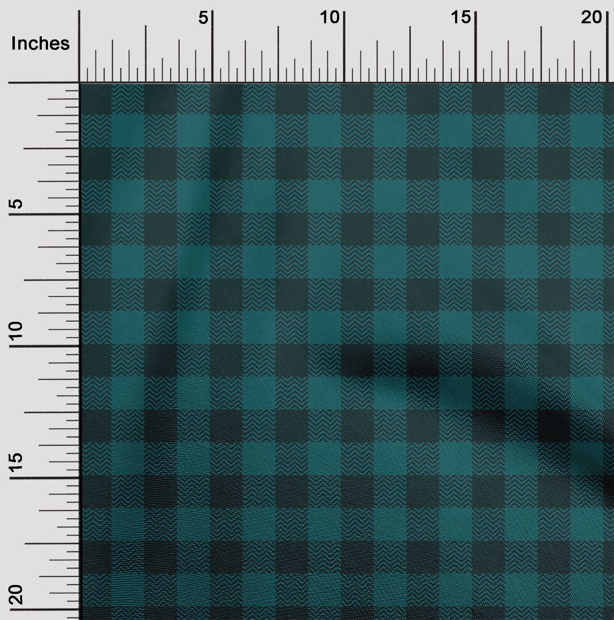 oneOone Cotton Silk Dark Teal Green Fabric Gingham Check Quilting ...