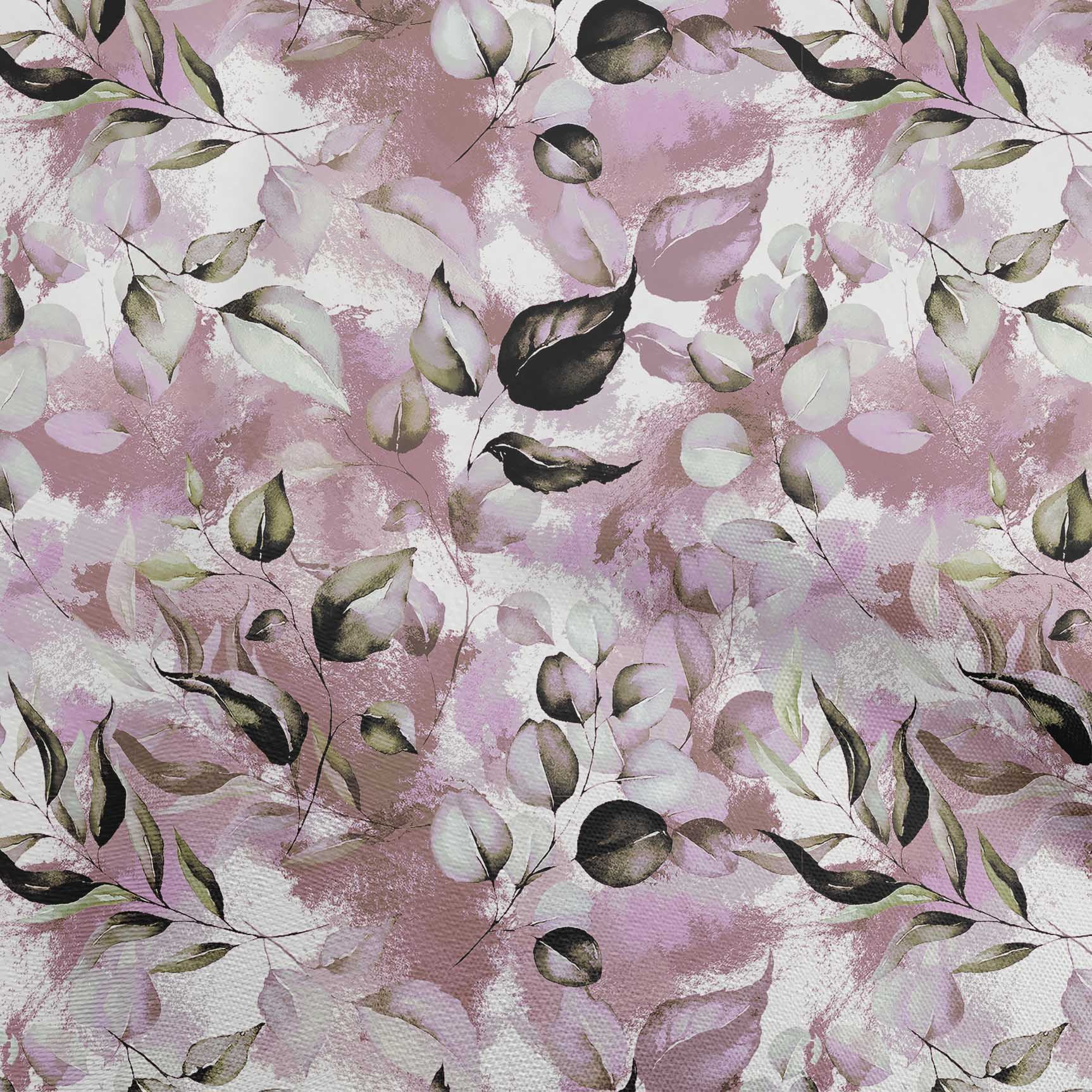 oneOone Cotton Silk Dusty Purple Fabric Leaves Diy Clothing Quilting ...
