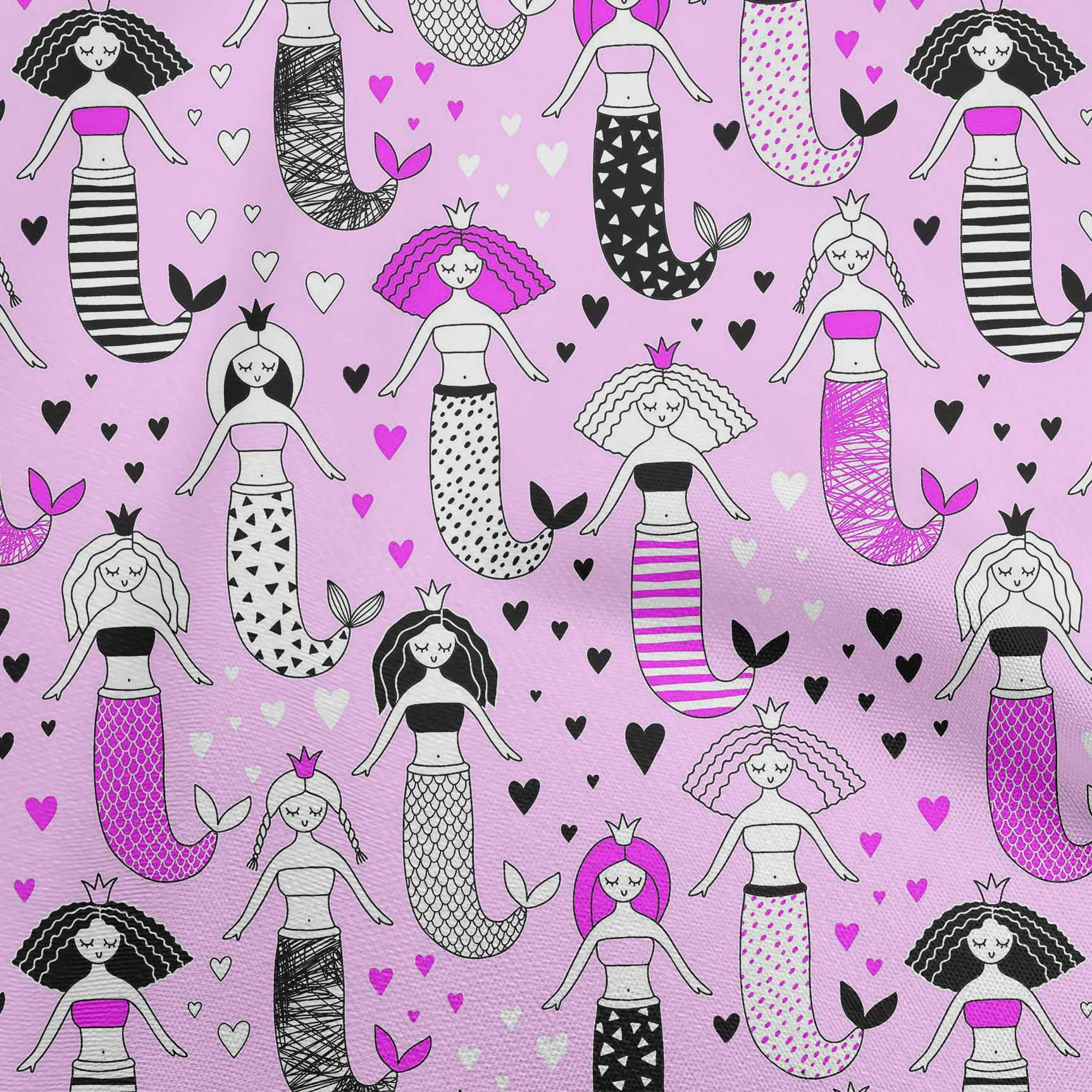 oneOone Cotton Silk Dusty Purple Fabric Mermaid Sewing Material Print ...