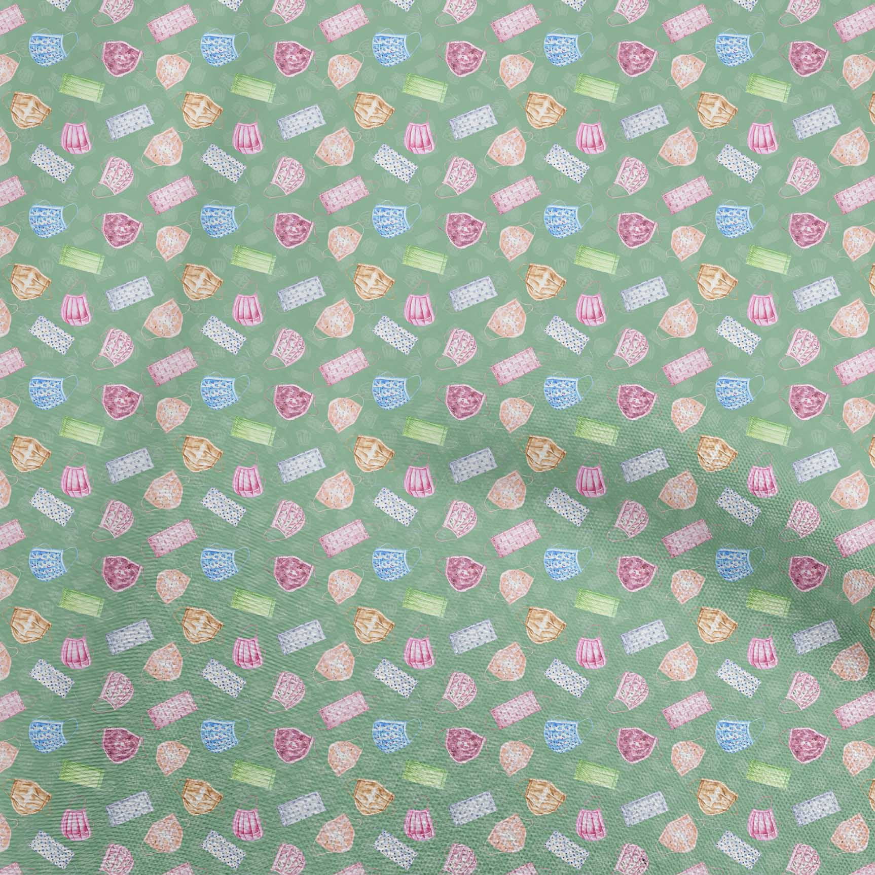 oneOone Cotton Silk Dusty Teal Green Fabric Mask Quilting Supplies ...