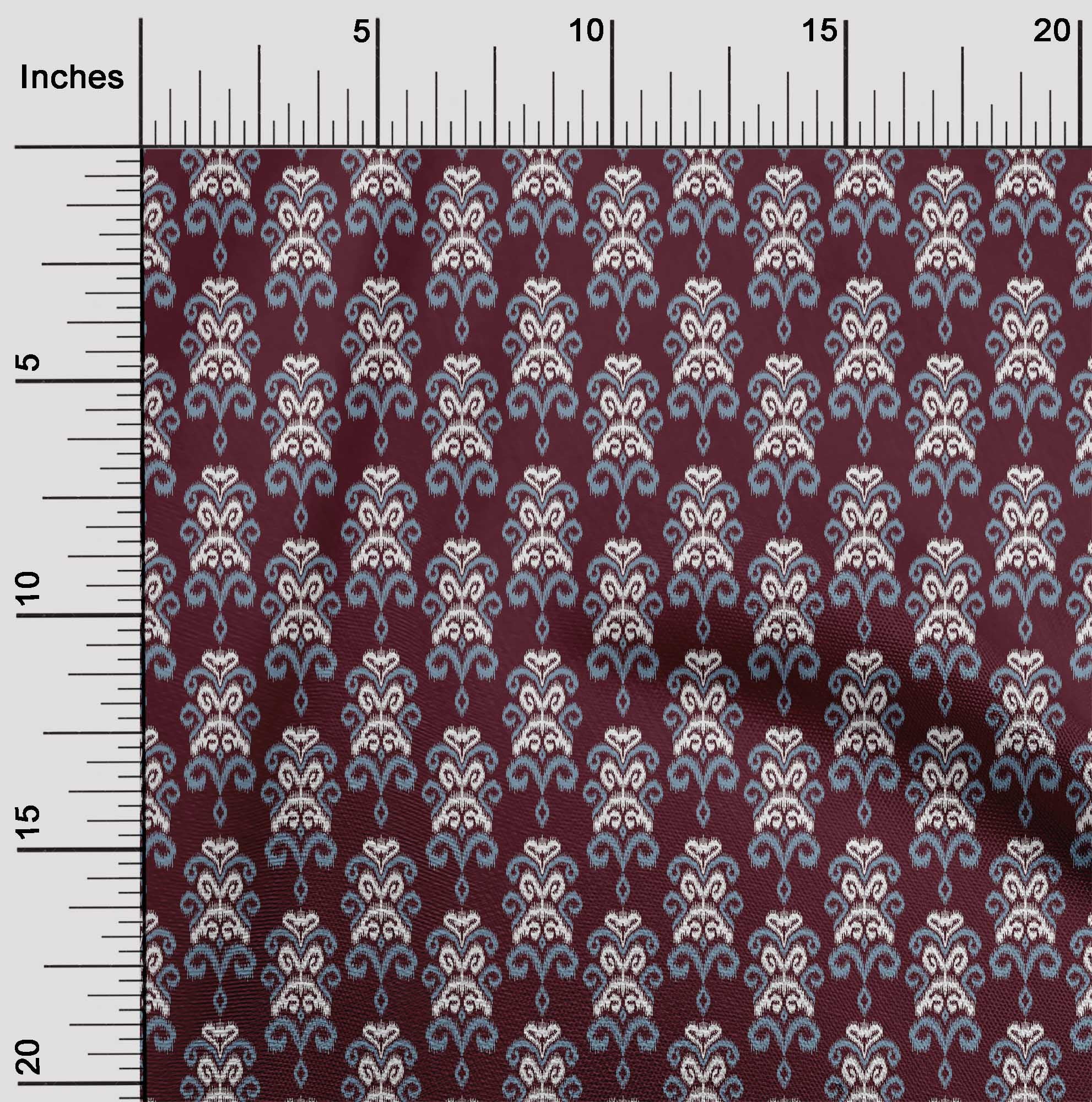 oneOone Cotton Silk Fabric Damask Ikat Print Fabric By The Yard 42 Inch ...