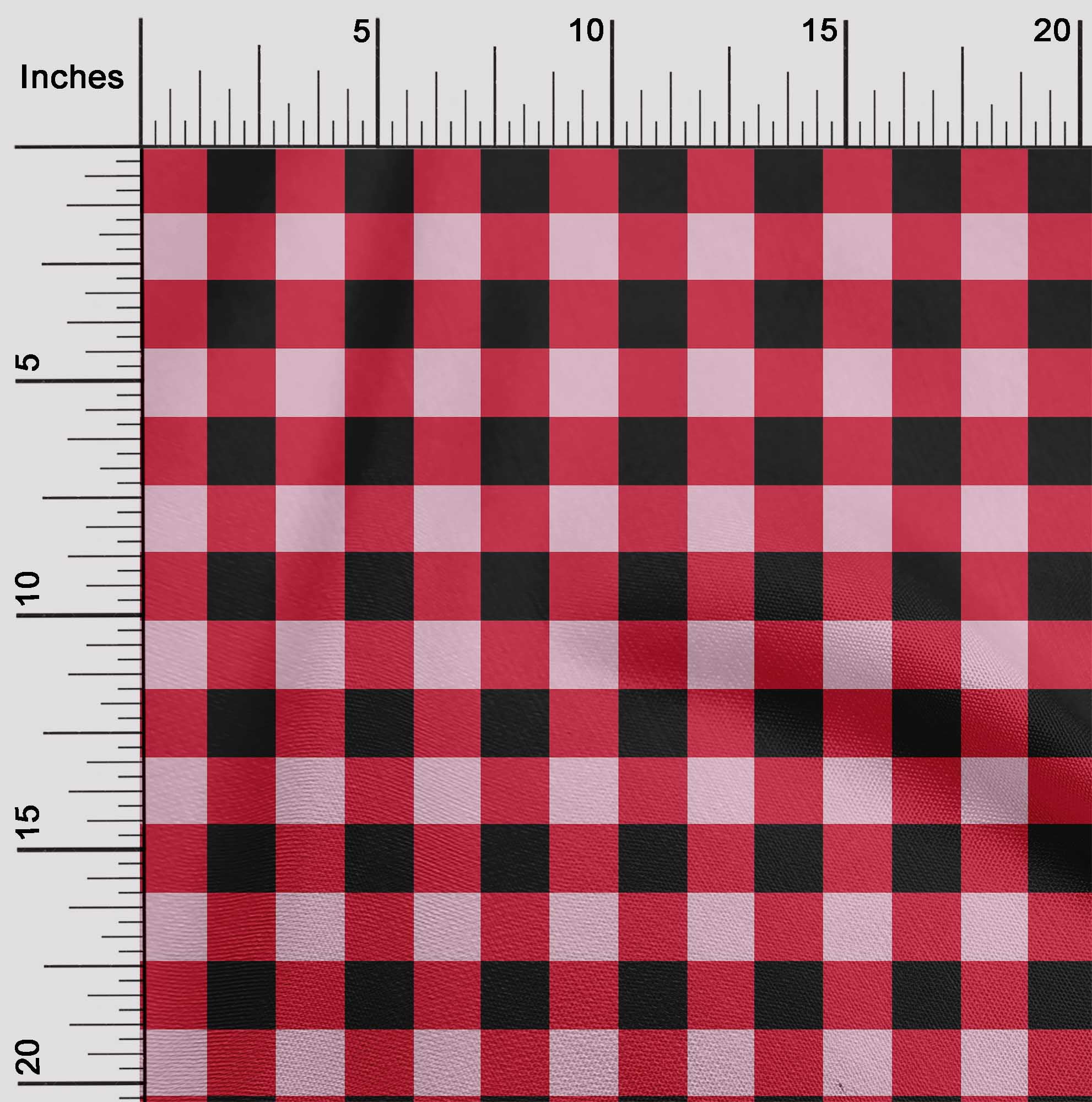 oneOone Cotton Silk Fabric Gingham Check Print Fabric By The Yard 42 ...