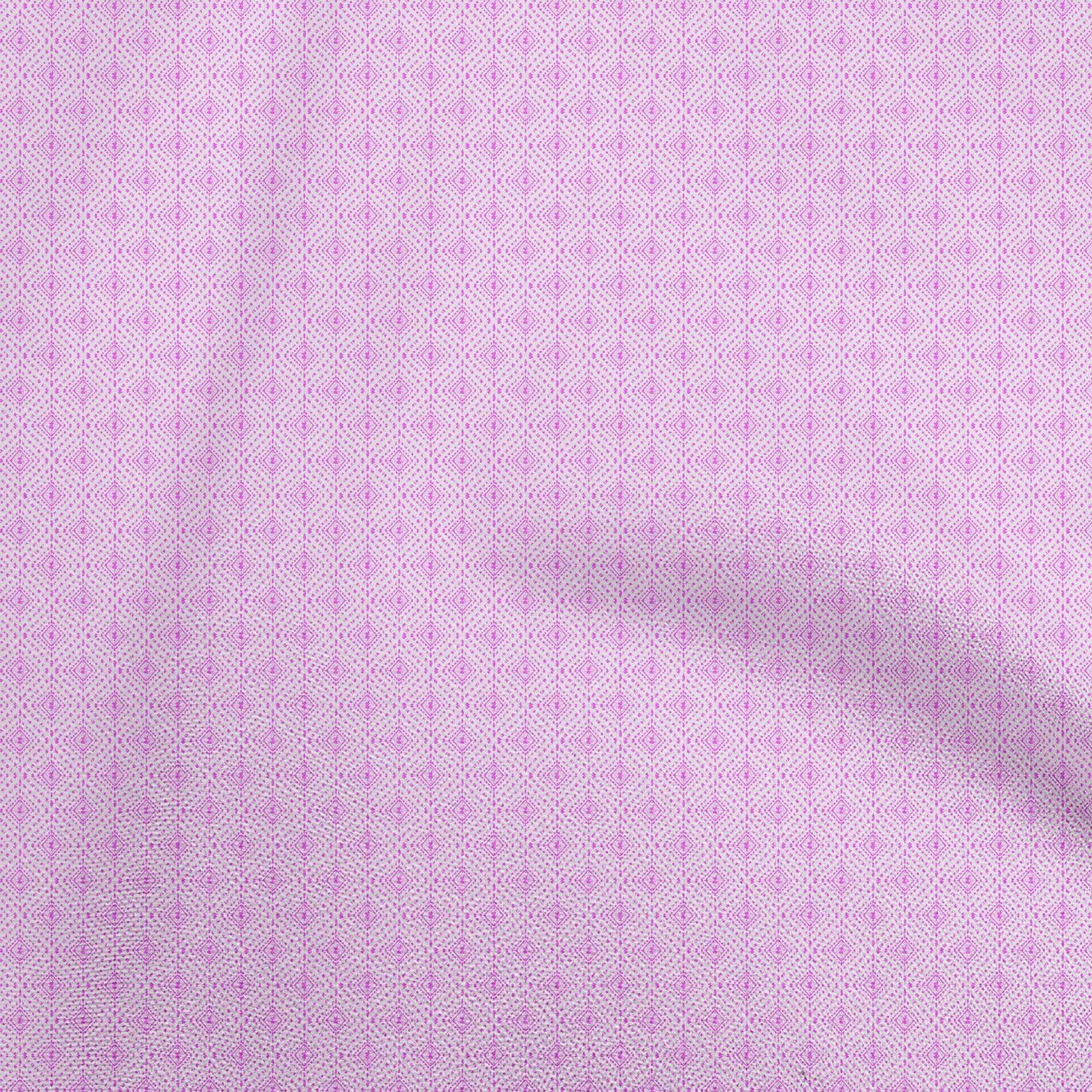 oneOone Cotton Silk Fuschia Pink Fabric Tribal Sewing Material Print ...