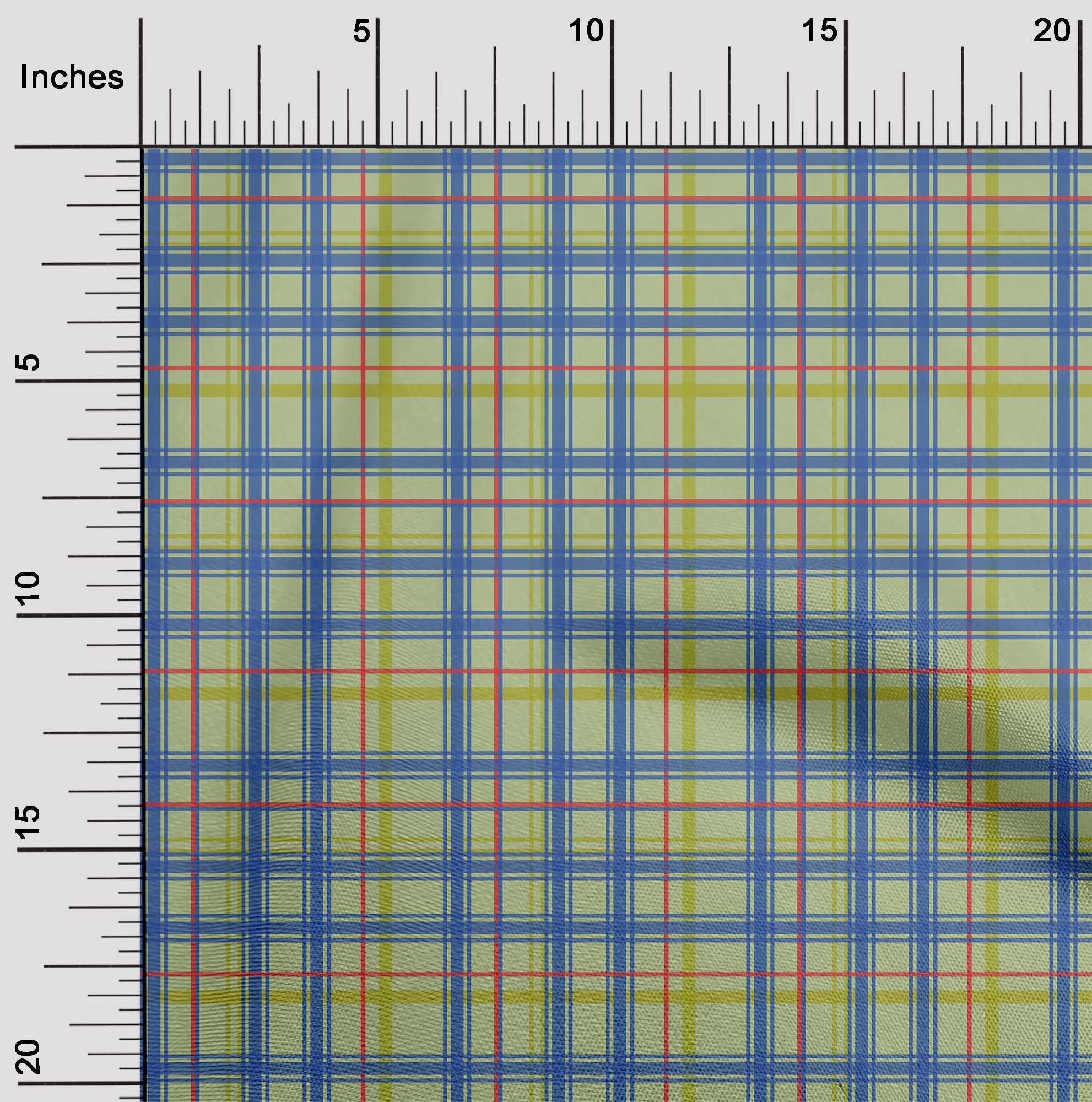 oneOone Cotton Silk Light Green Fabric Madras Check Fabric For Sewing ...
