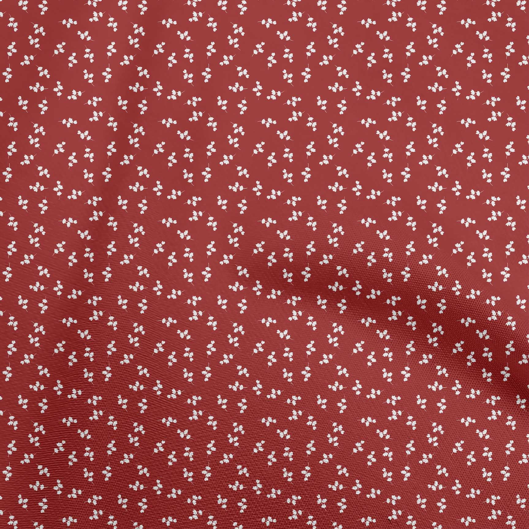 oneOone Cotton Silk Maroon Fabric Floral Sewing Material Print Fabric ...