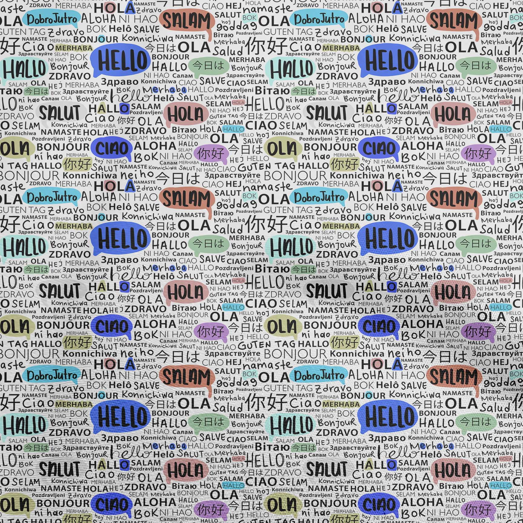 oneOone Cotton Silk Medium Blue Fabric Writing Text Sewing Material ...