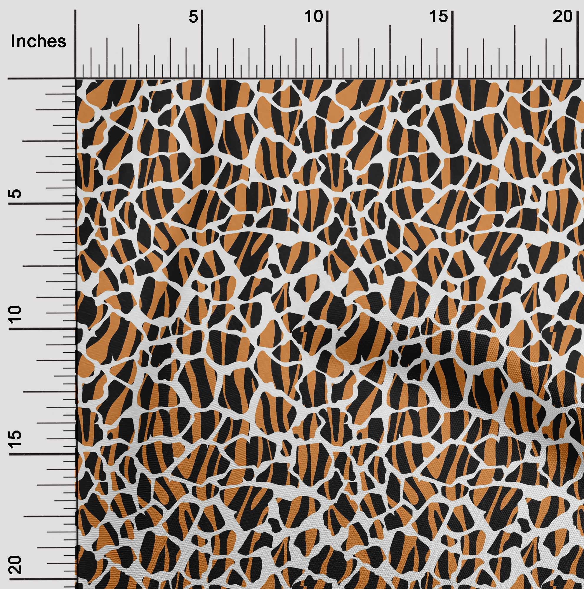 oneOone Cotton Silk Mustard Yellow Fabric Giraffe Animal Skin Sewing ...