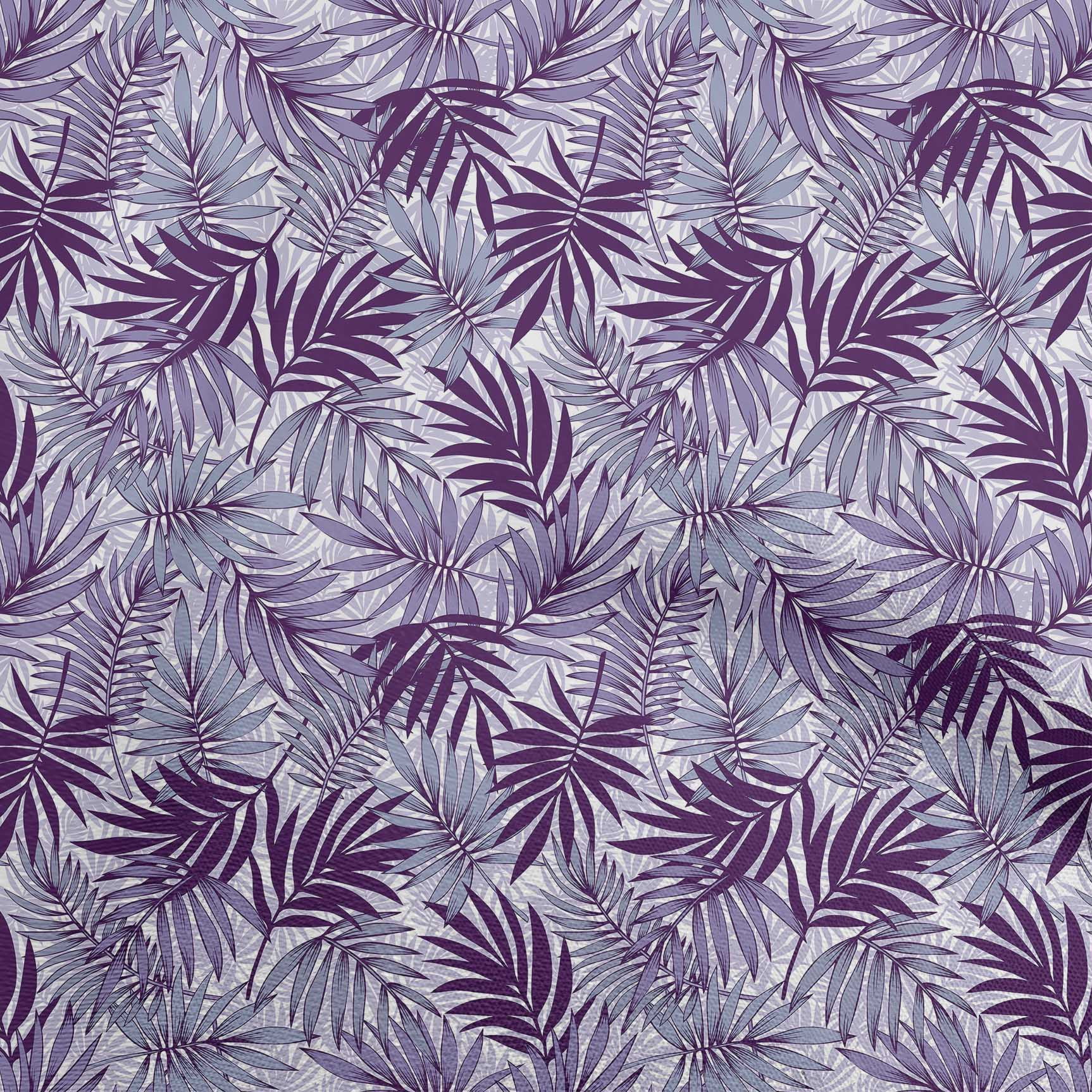 oneOone Cotton Silk Purple Fabric Tropical Leaf Sewing Craft Projects ...