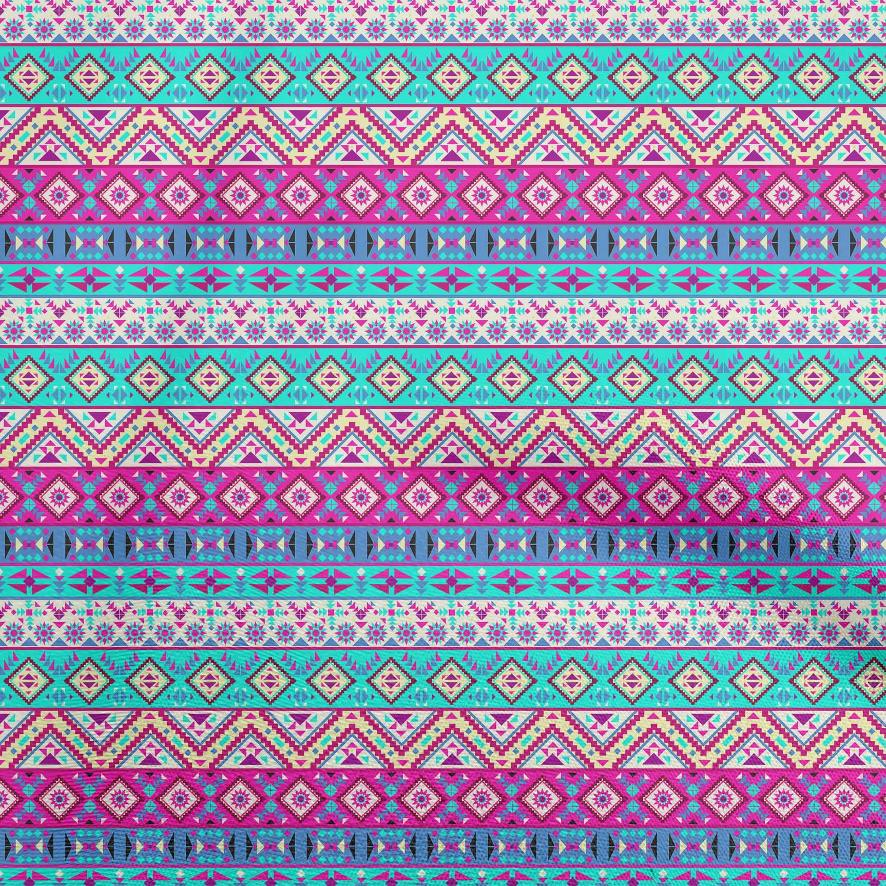 oneOone Cotton Silk Turquoise Blue Fabric African Tribal Sewing Fabric ...