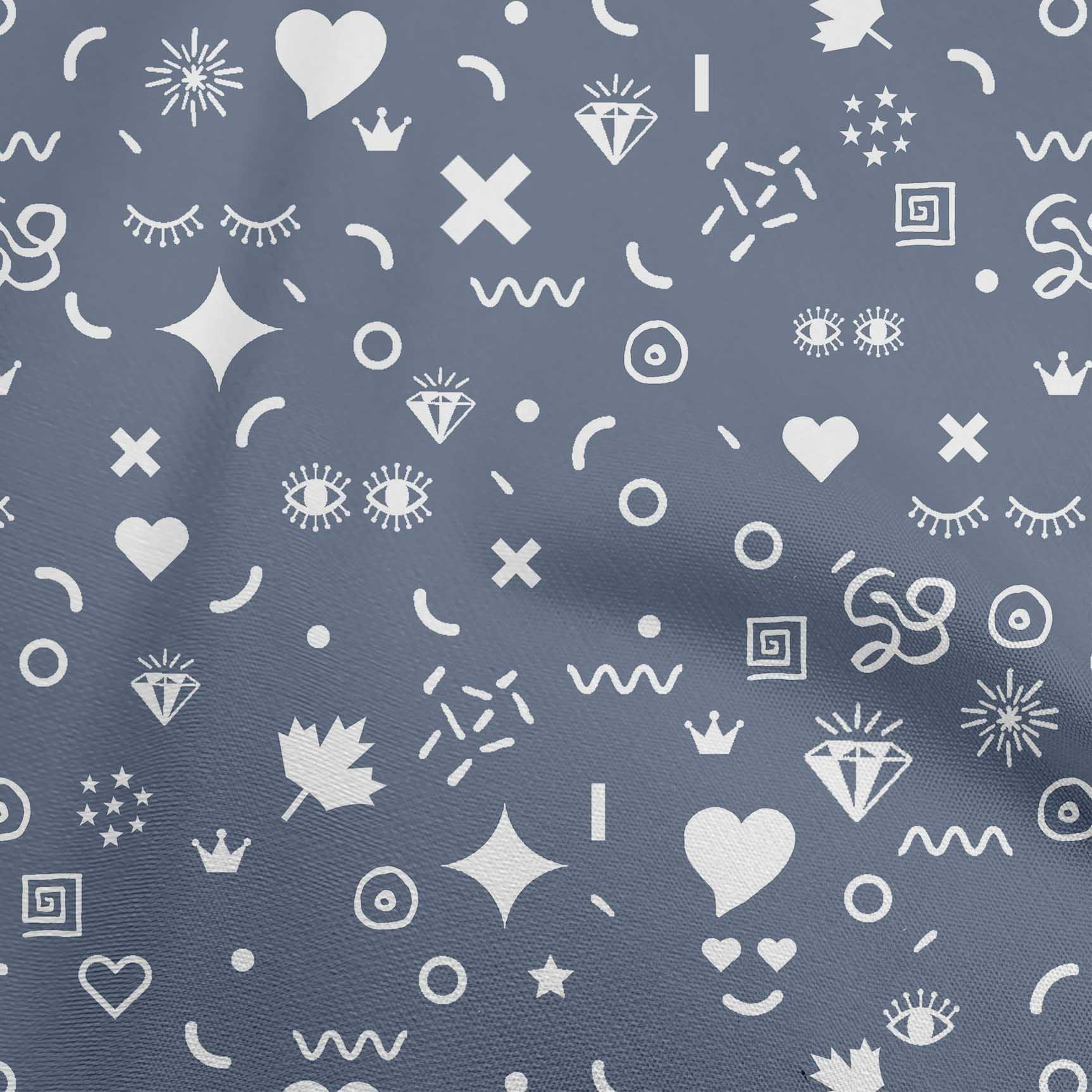 oneOone Cotton Silk Violet Fabric Doodle Dress Material Fabric Print ...