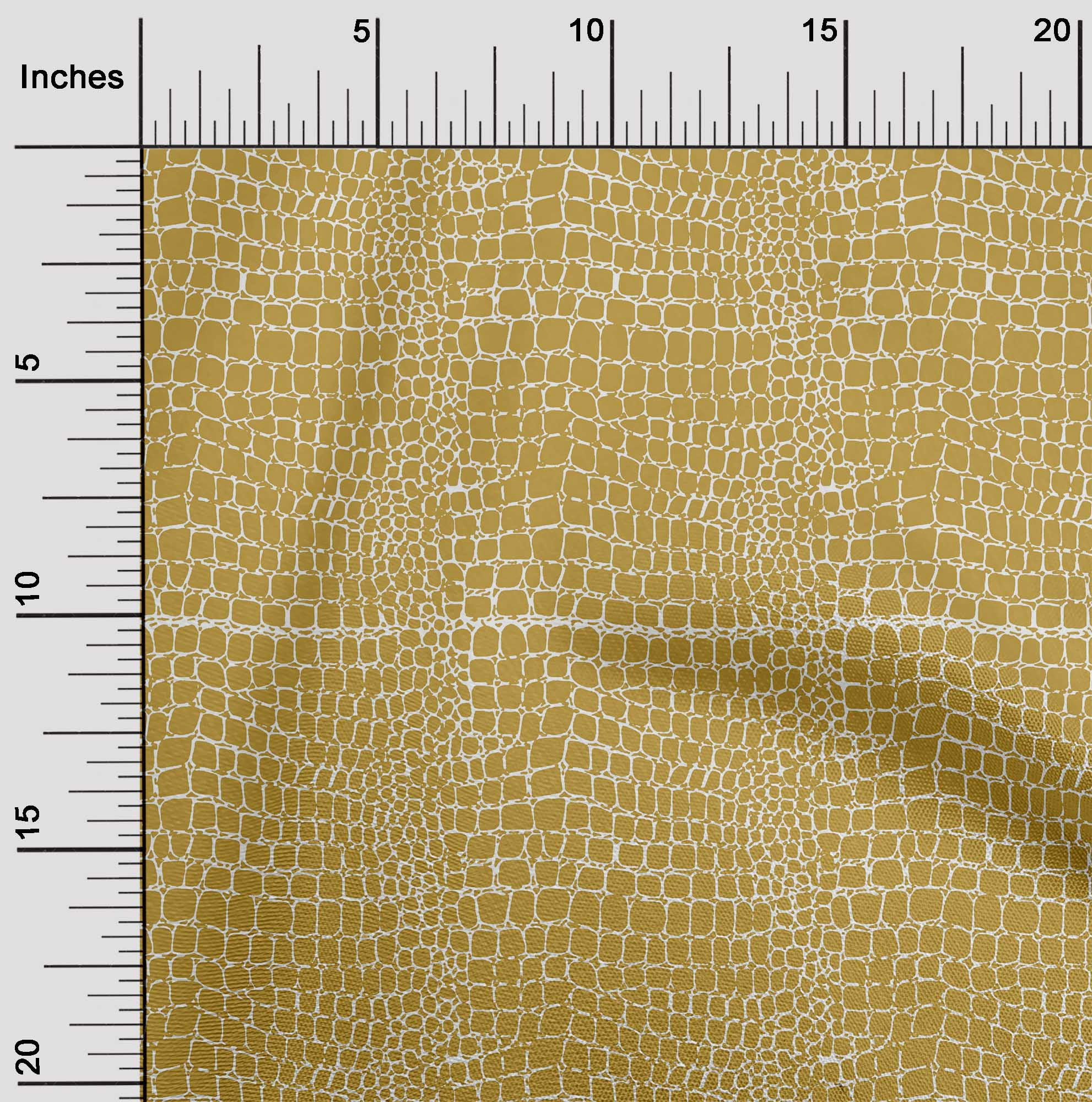 oneOone Georgette Viscose Dark Mustard Fabric Crocodile Animal Skin ...
