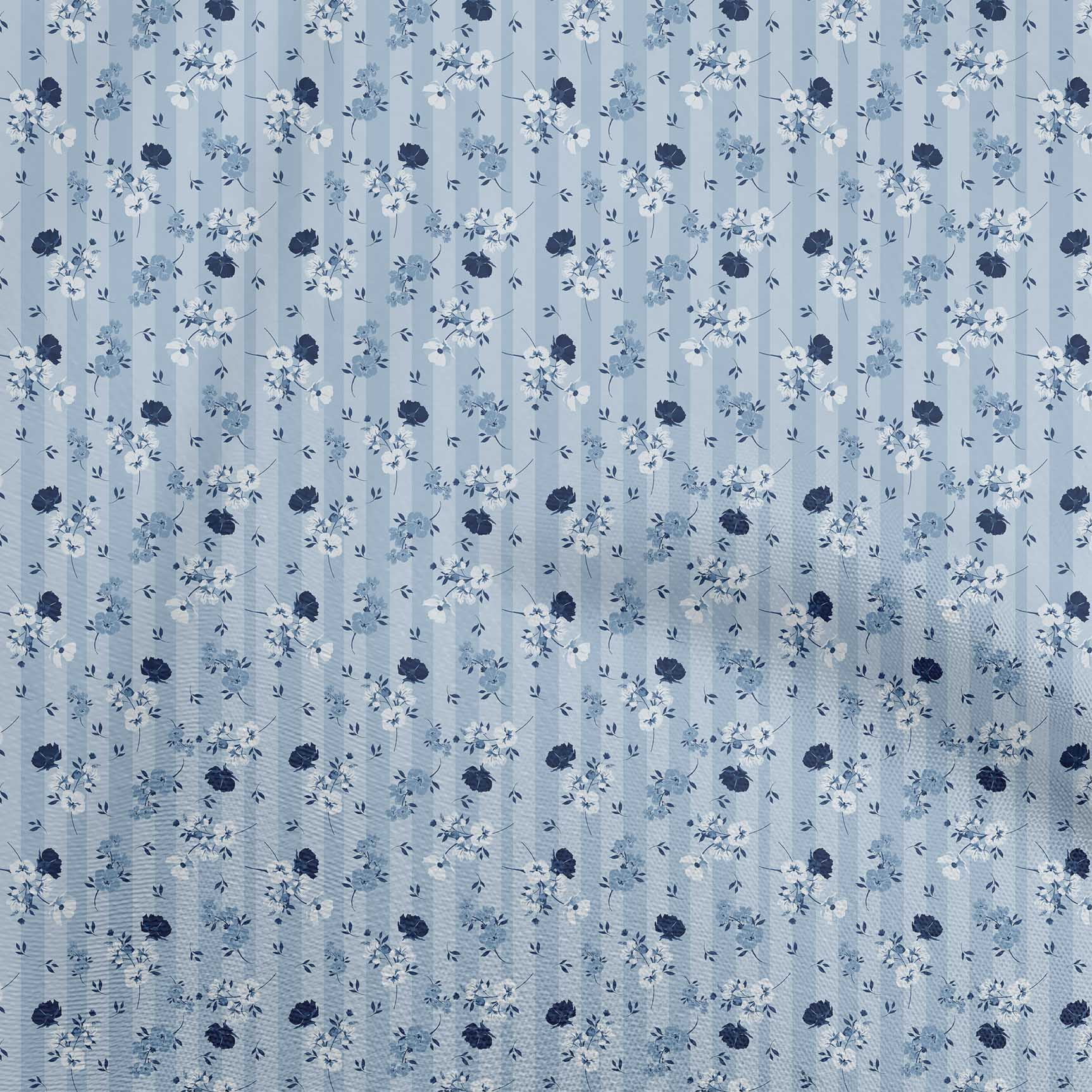 oneOone Georgette Viscose Light Blue Fabric Floral Dress Material ...