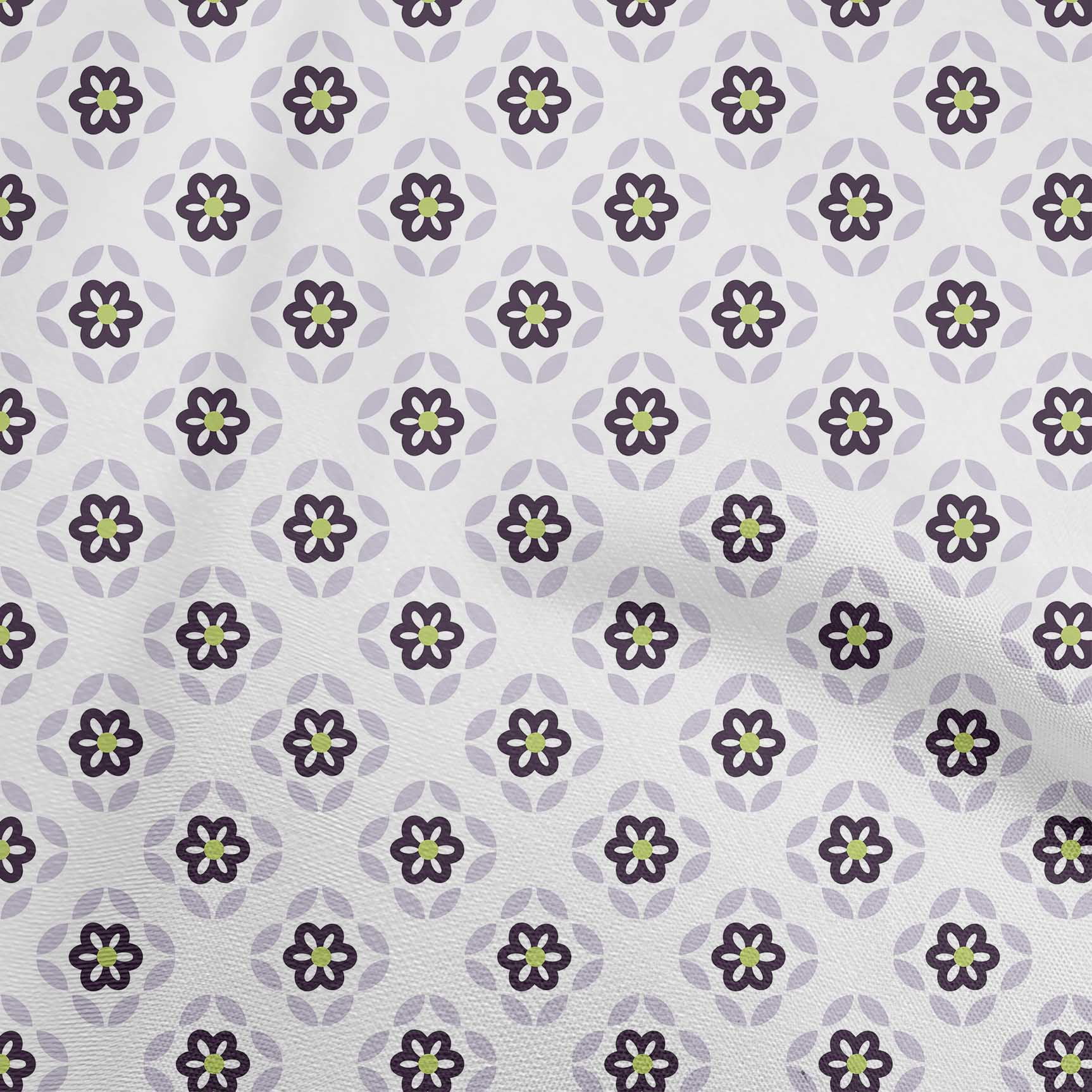 oneOone Georgette Viscose Purple Fabric Block Sewing Material Print ...