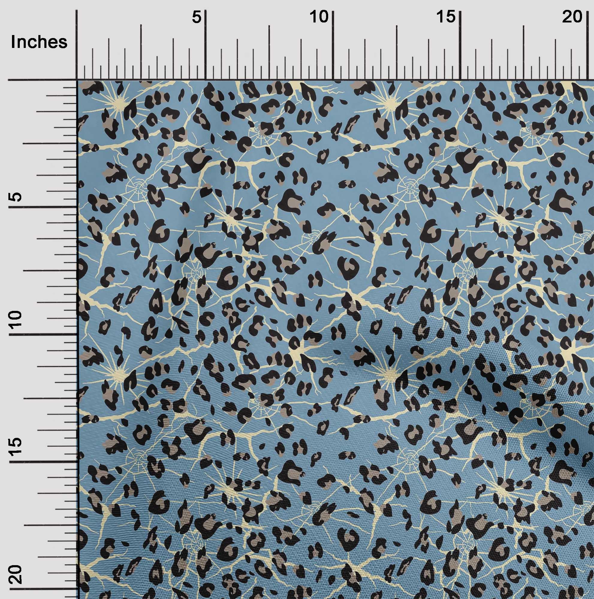 oneOone Organic Cotton Poplin Twill Fabric Leopard Animal Skin Print ...