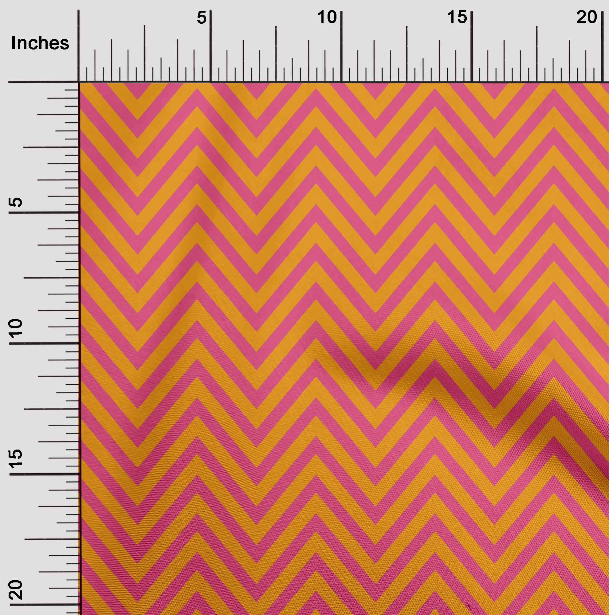oneOone Organic Cotton Voile Fabric Chevron Geometric Print Fabric By ...