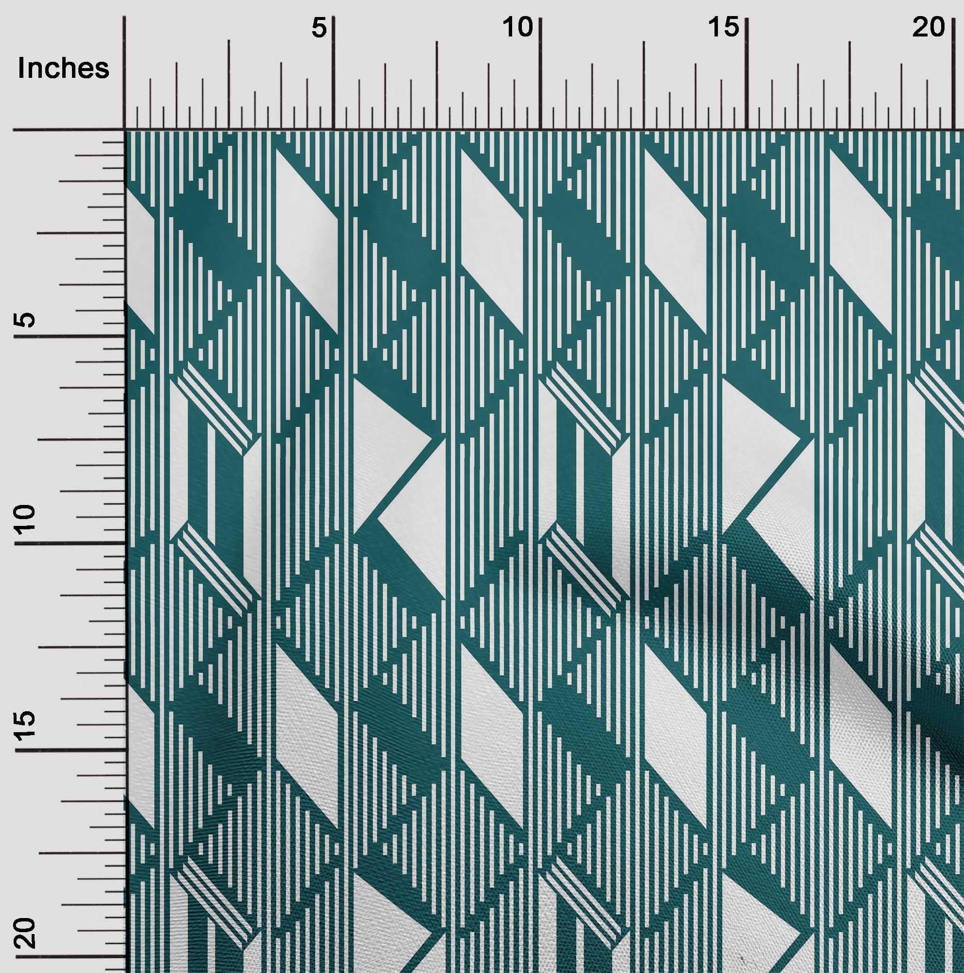 oneOone Organic Cotton Voile Fabric Parallelogram & Triangle Geometric ...