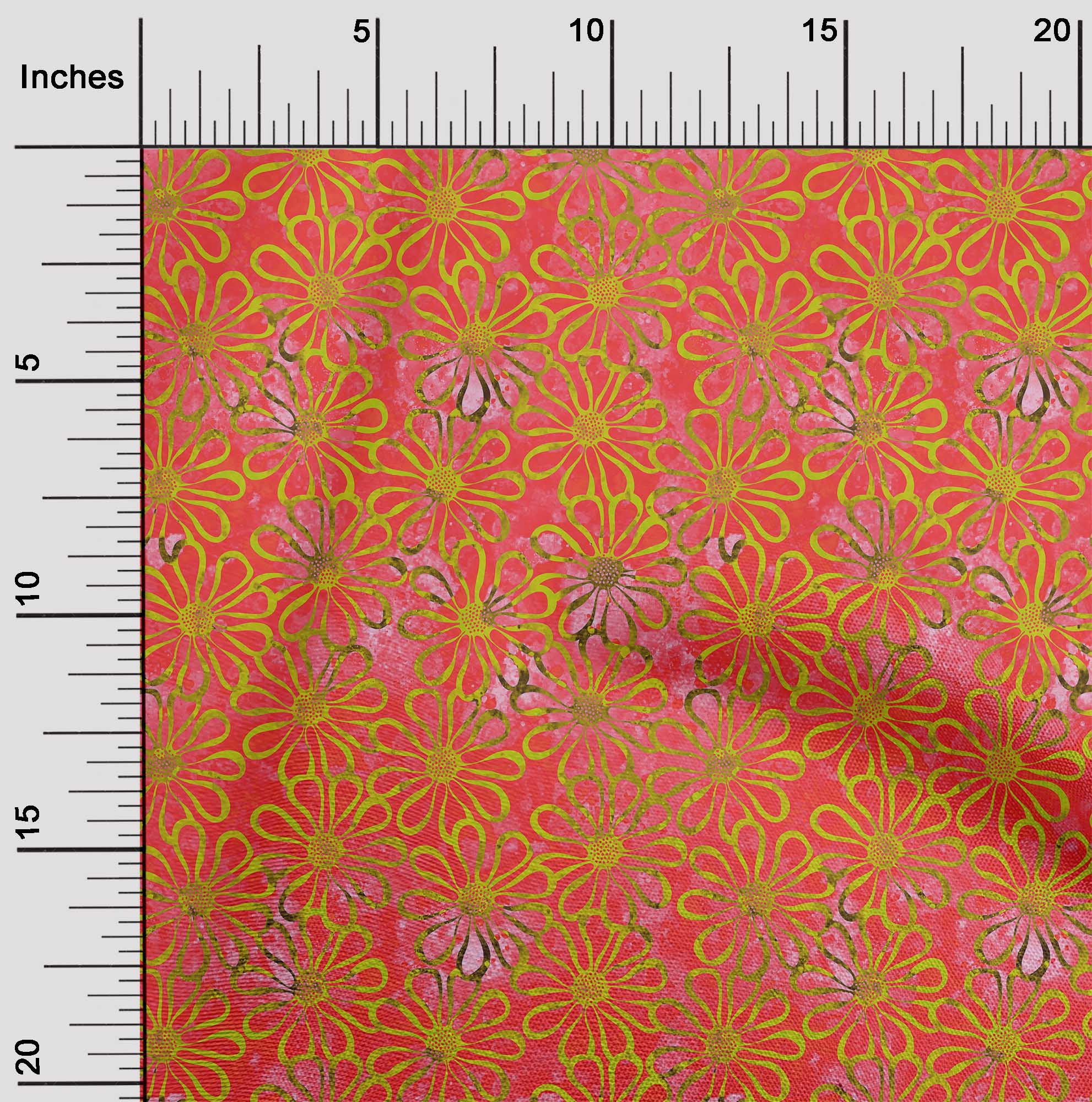 oneOone Polyester Lycra Bright Red Fabric Batik Diy Clothing Quilting ...