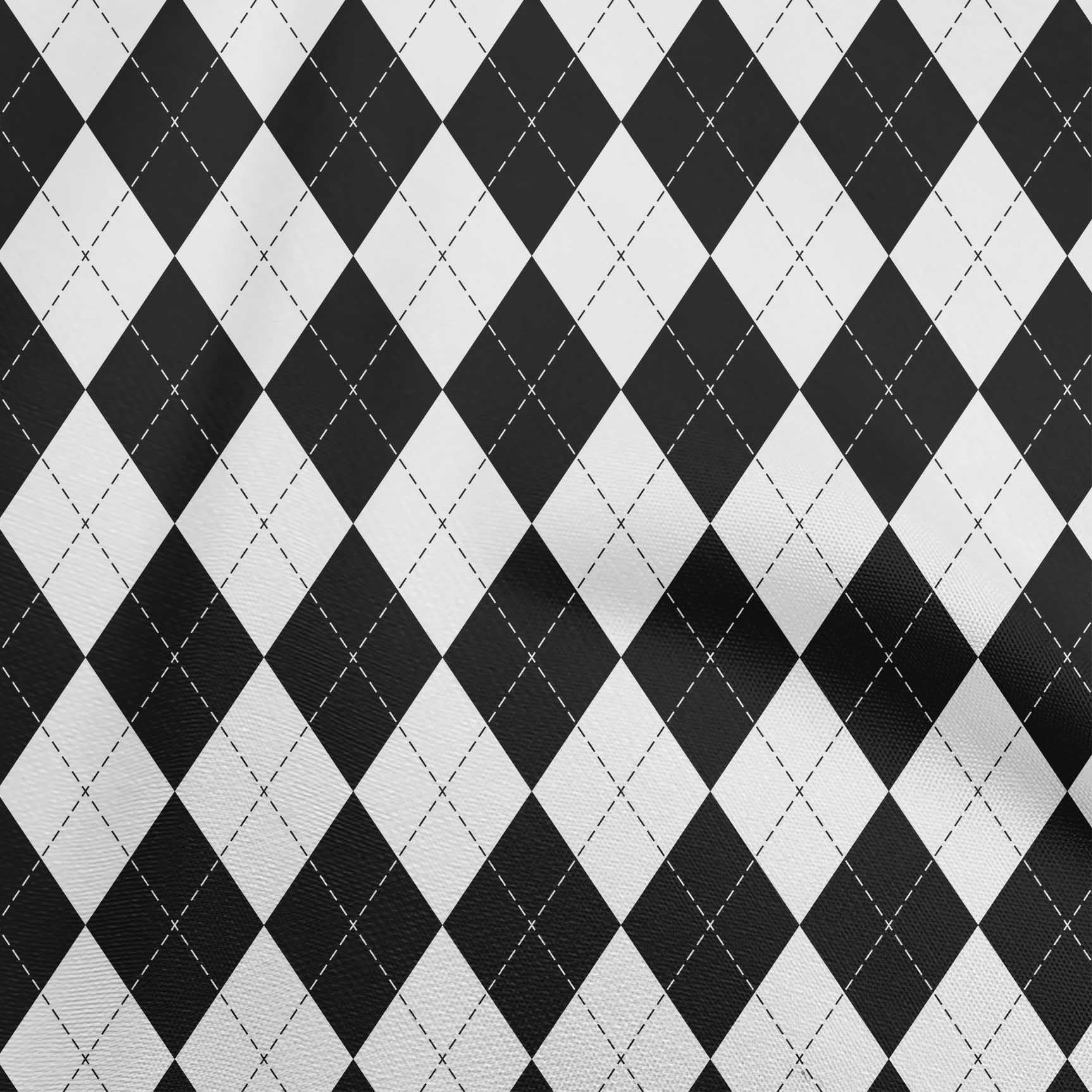oneOone Polyester Spandex Black Fabric Argyle Diy Clothing Quilting ...