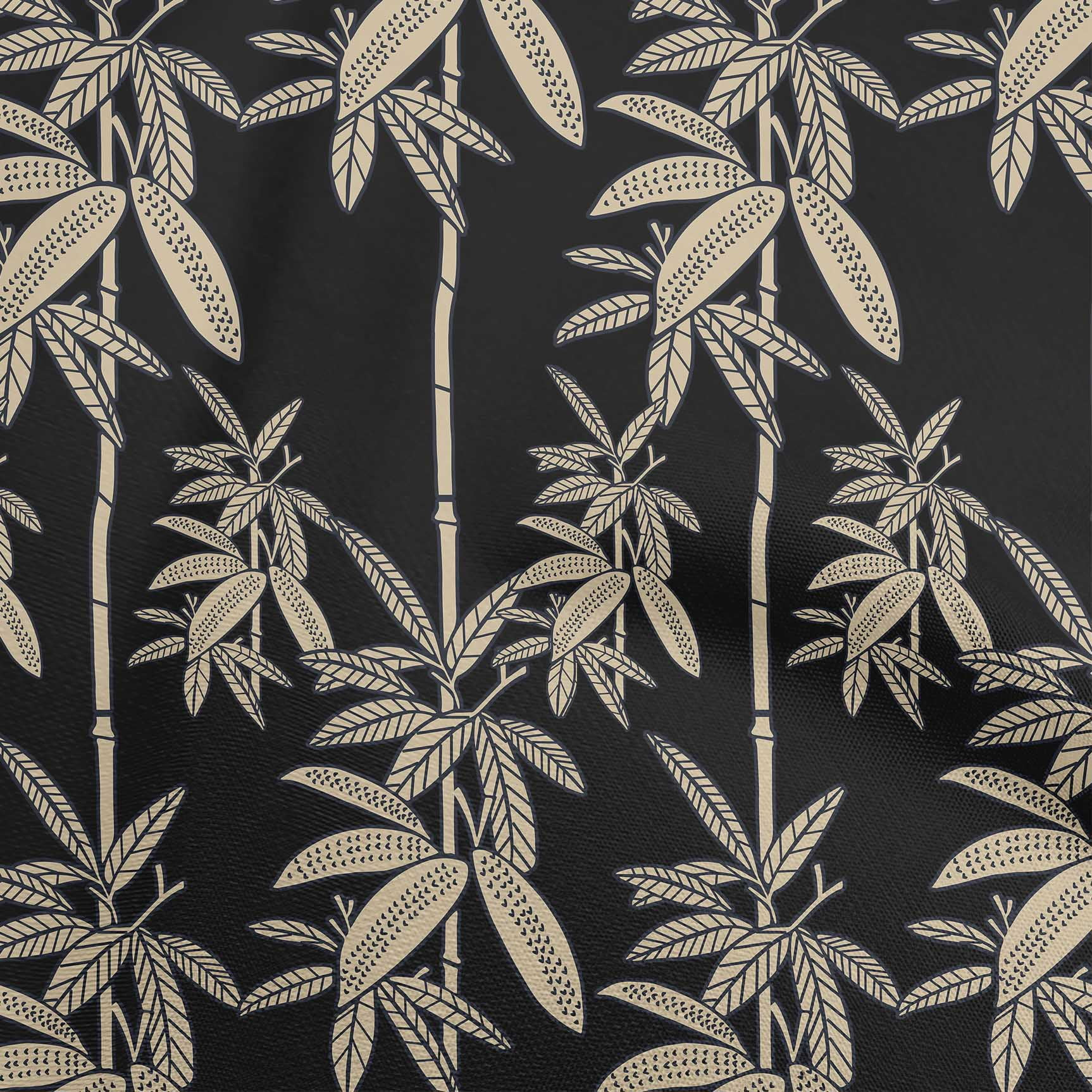 oneOone Polyester Spandex Black Fabric Tropical Palm Tree Fabric For ...