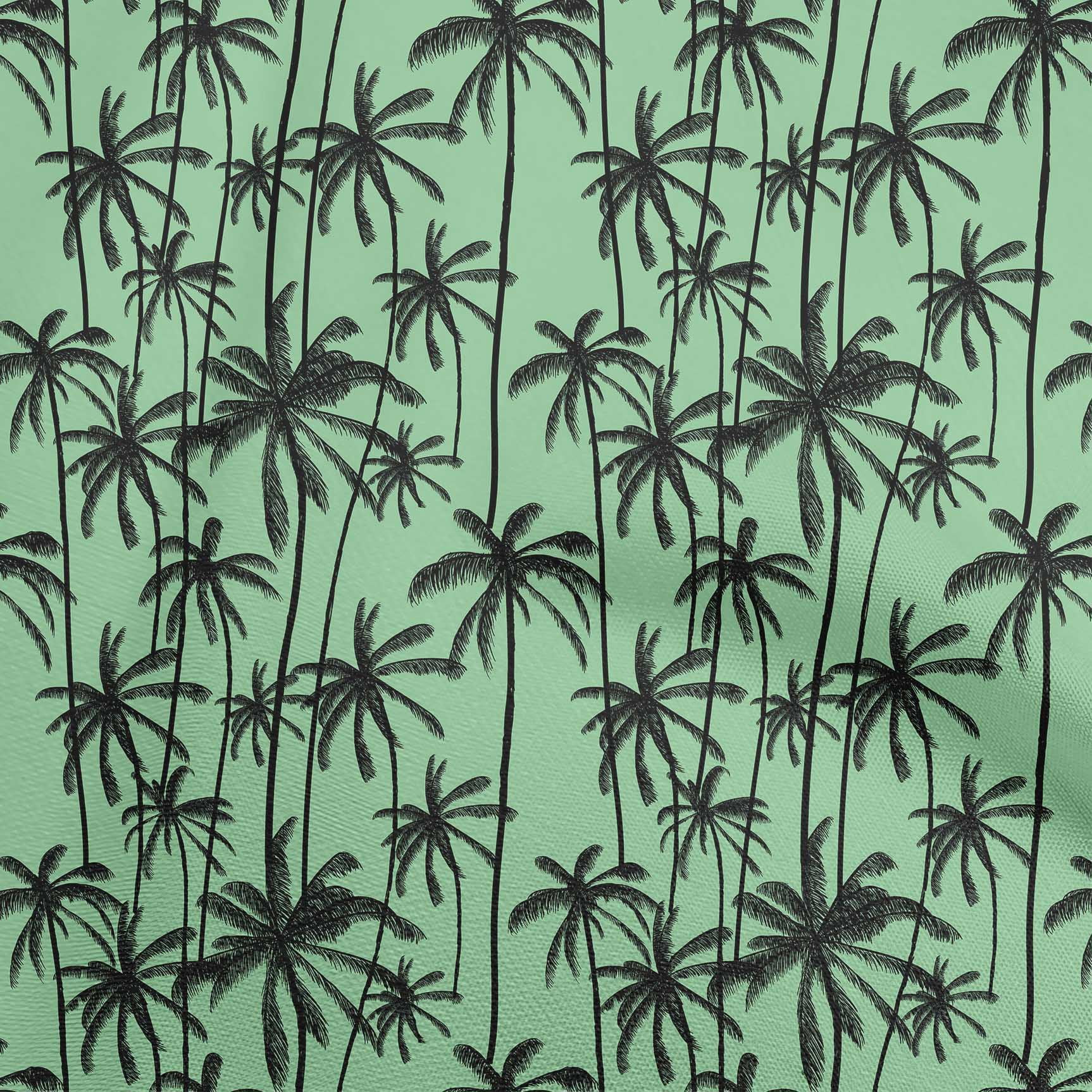 oneOone Polyester Spandex Green Fabric Tropical Tree Sewing Material ...