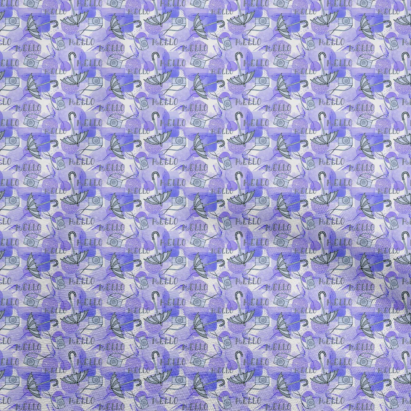 oneOone Polyester Spandex Violet Fabric Travel Sewing Material Print ...