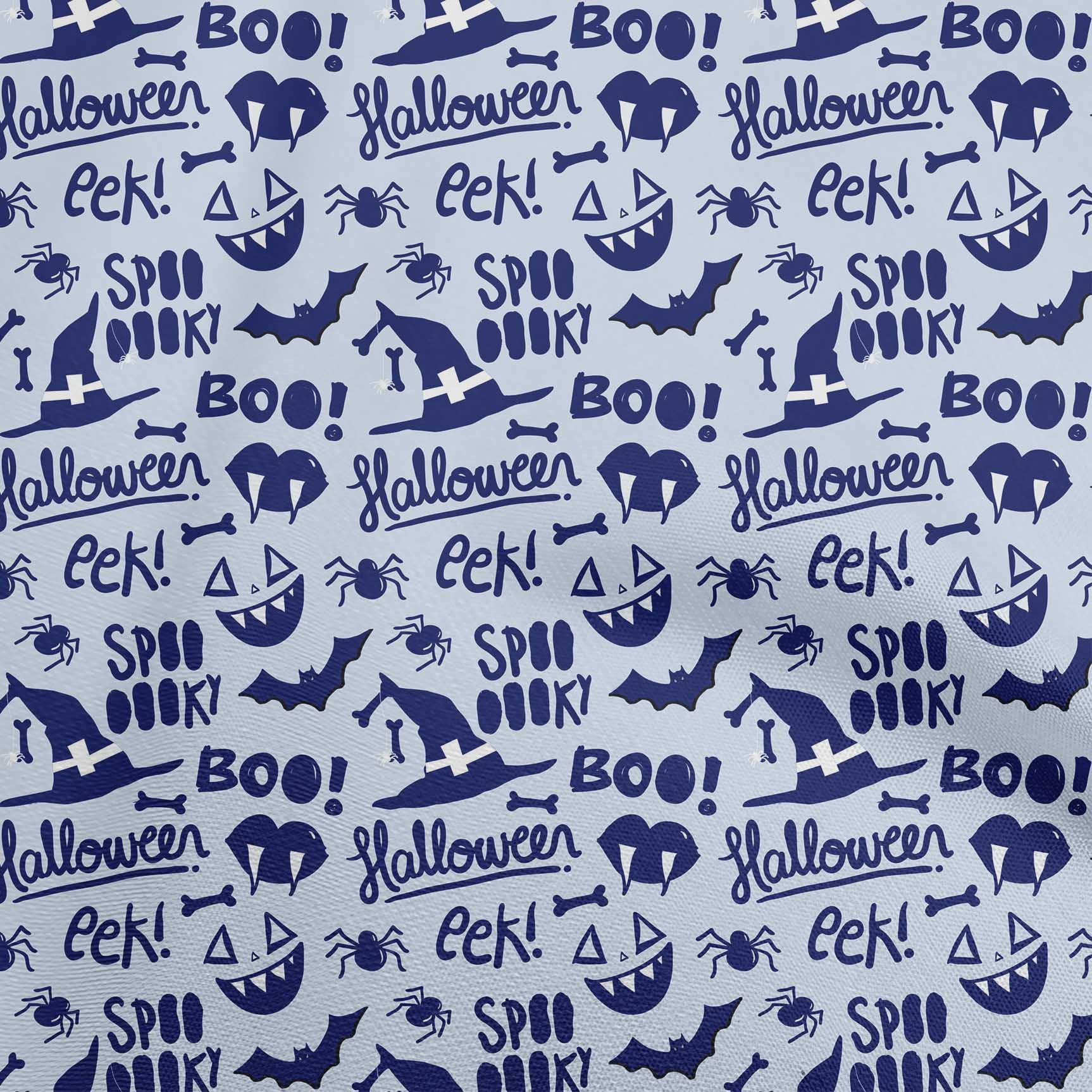 oneOone Rayon Light Blue Fabric Halloween Sewing Material Print Fabric ...