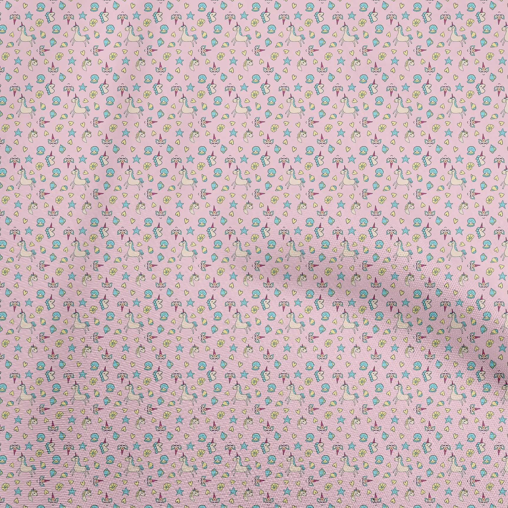 oneOone Rayon Light Pink Fabric Princess Unicorn Animal Diy Clothing ...