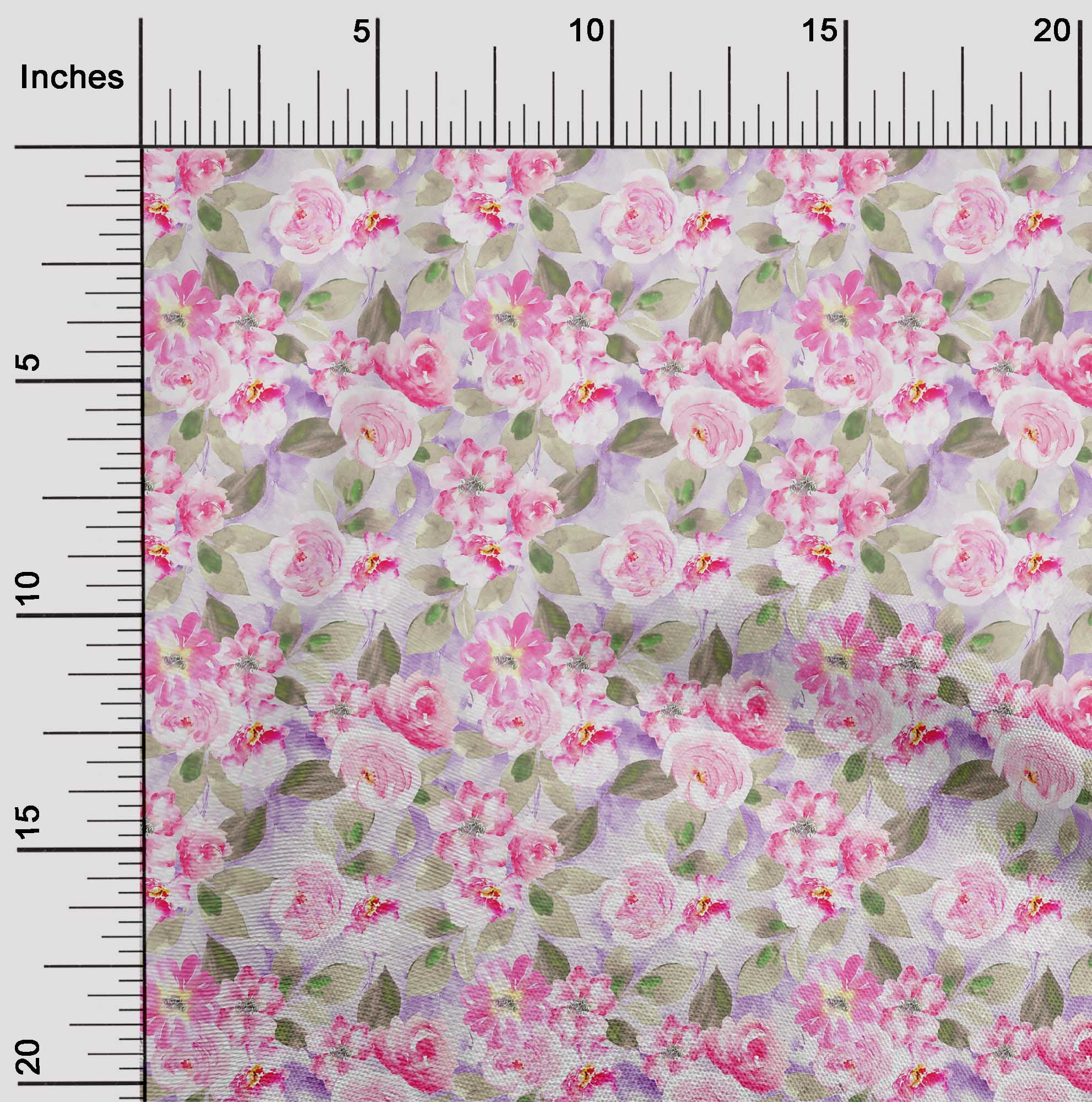 oneOone Rayon Light Pink Fabric Rose Buds Floral Sewing Material Print ...